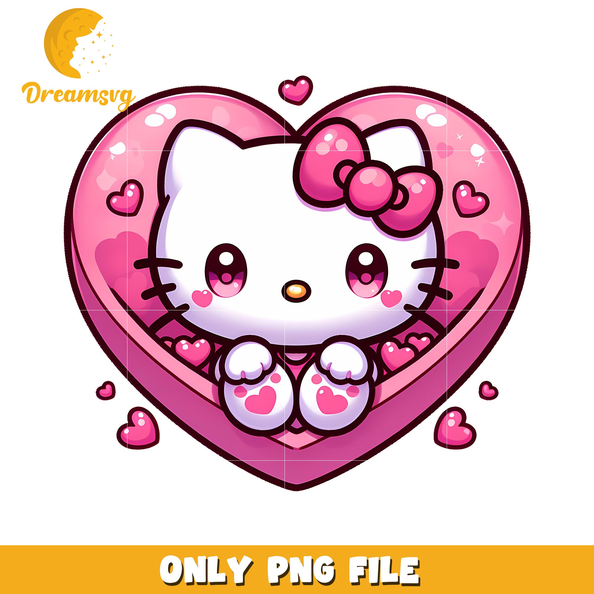 Hello Kitty Heart PNG Valentines Day Clipart – DreamSVG Store