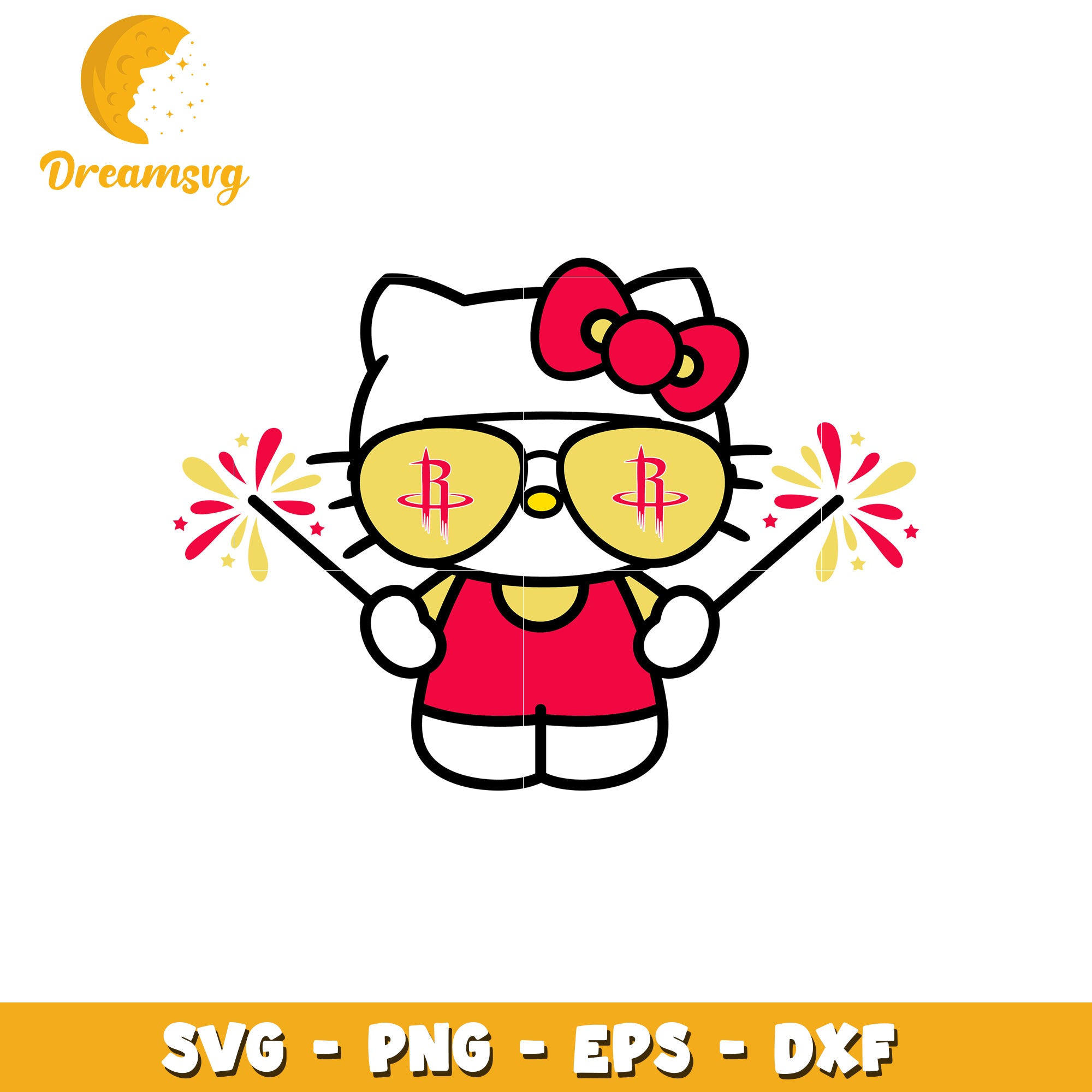 Hello Kitty Houston Rockets SVG Design for Fans – DreamSVG Store