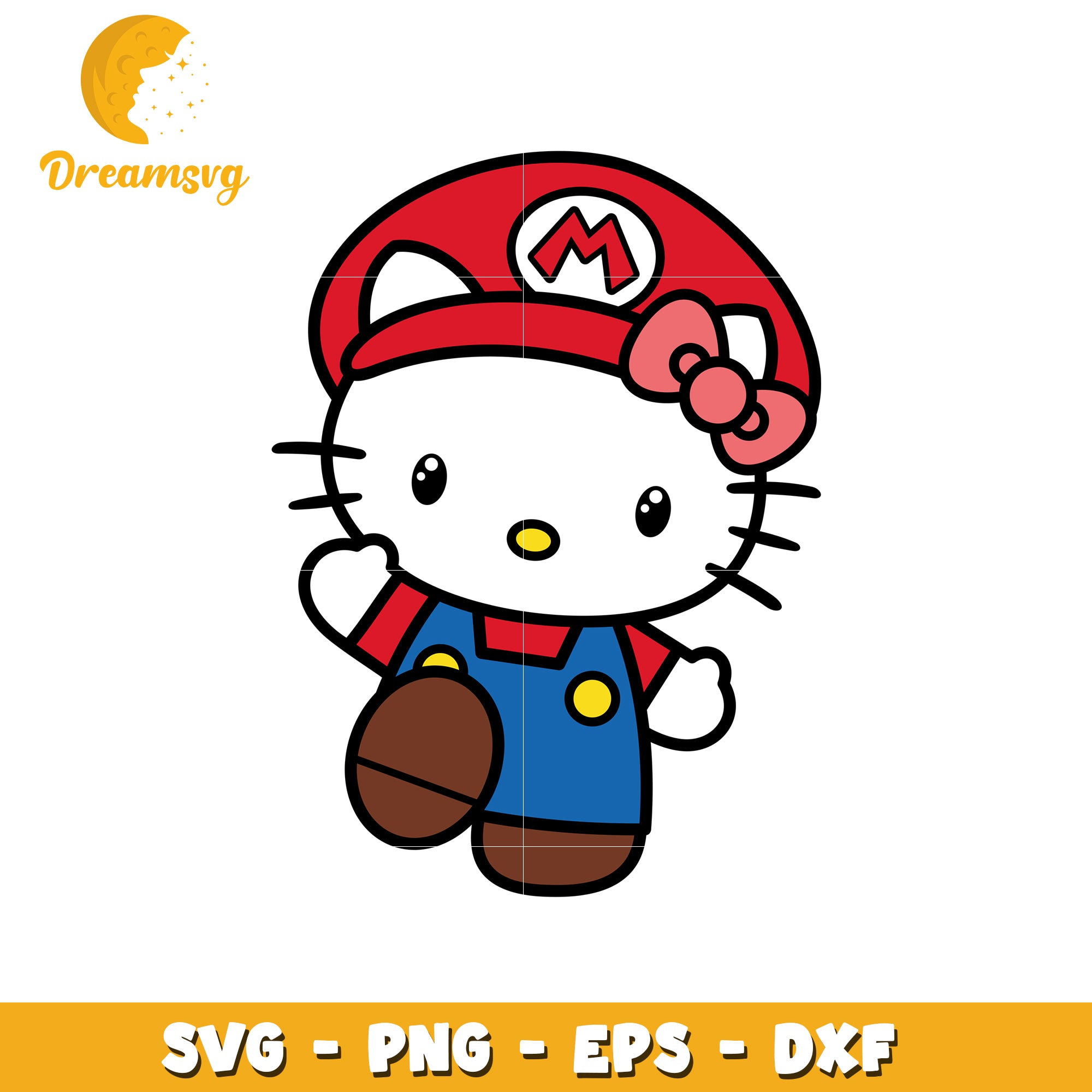 Hello Kitty Mario SVG Cut File – DreamSVG Store