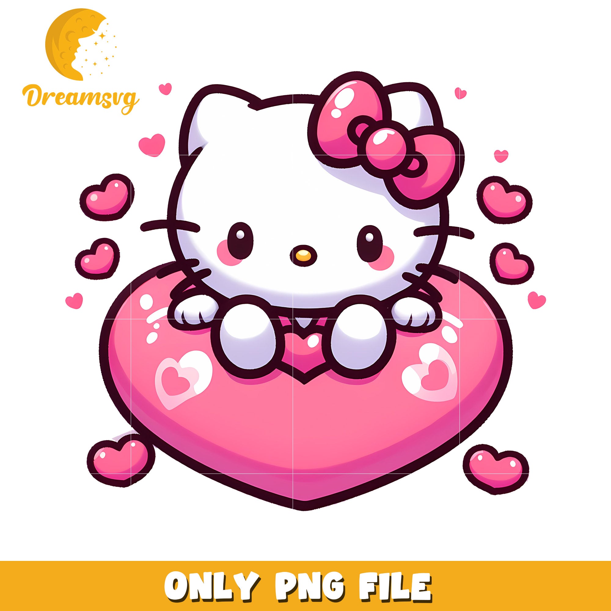 Hello Kitty PNG Heart Valentines Day – DreamSVG Store