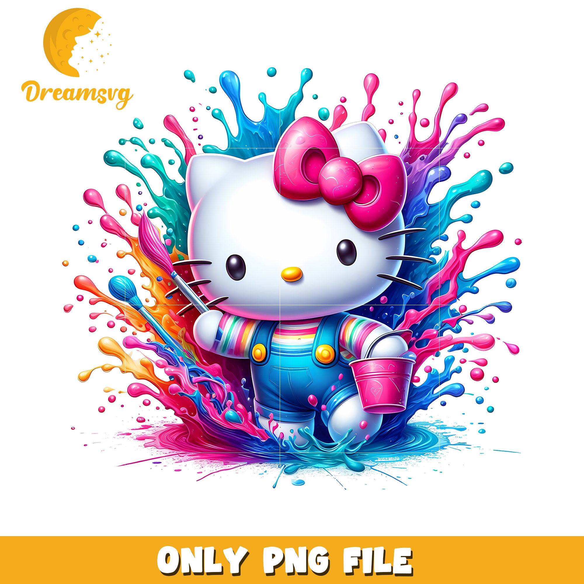 Hello Kitty Paint Splash PNG Image – DreamSVG Store
