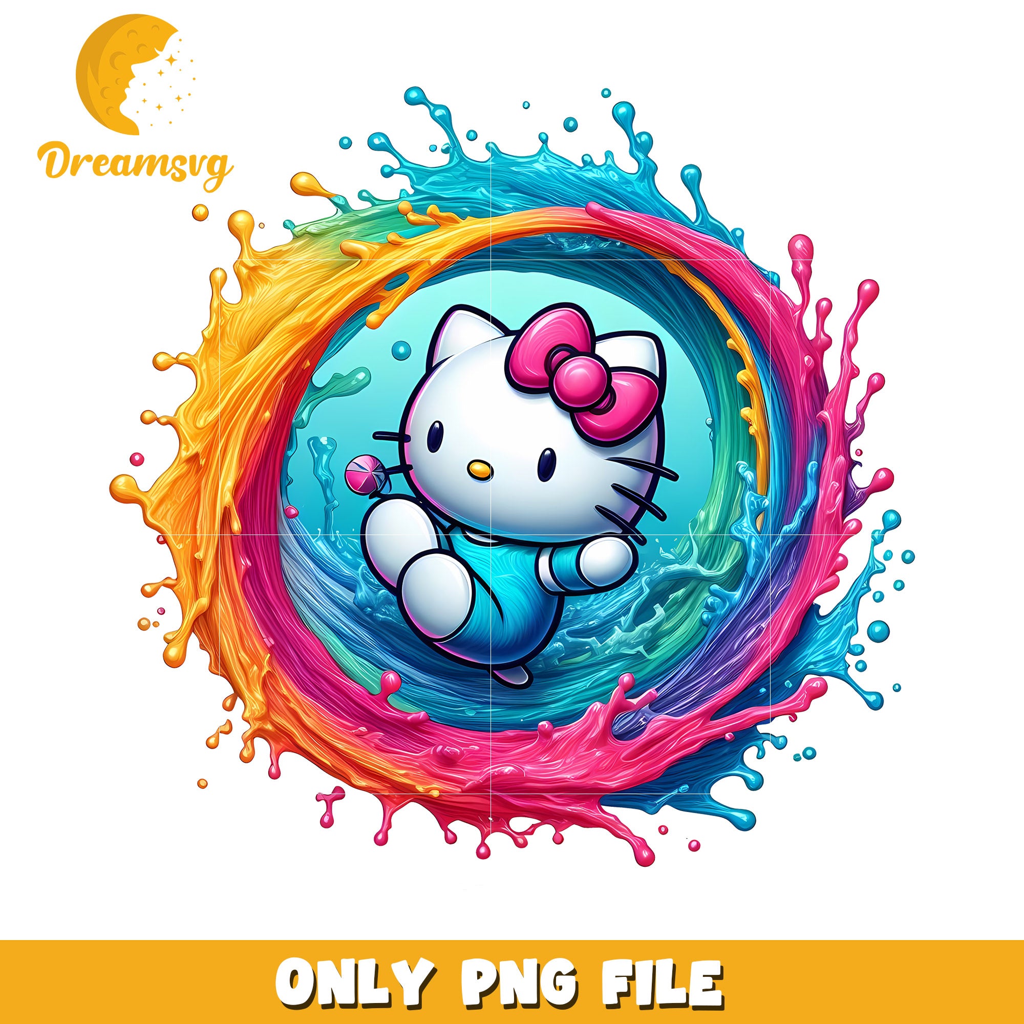 Hello Kitty Rainbow Splash PNG – DreamSVG Store