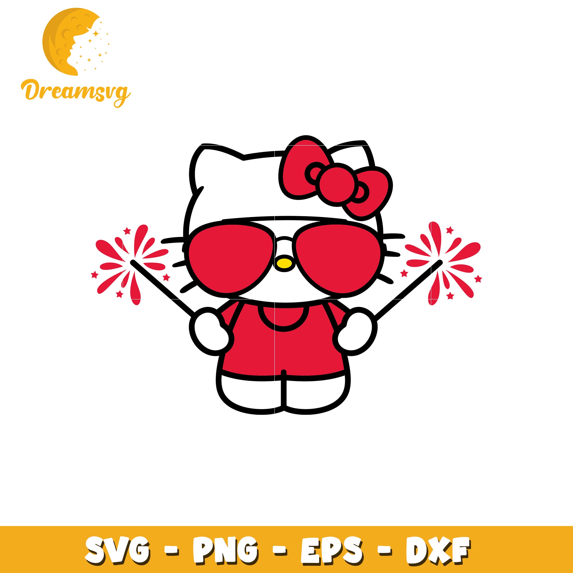 Hello Kitty SVG Design Fireworks – DreamSVG Store