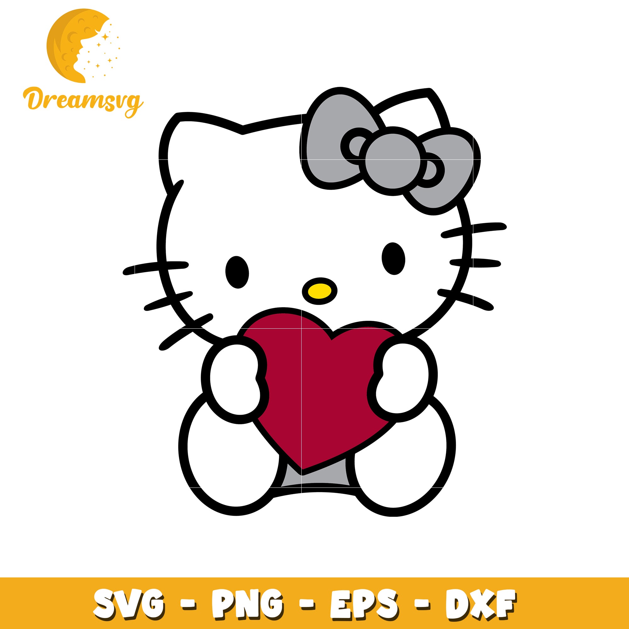 Hello Kitty SVG Heart Design – DreamSVG Store