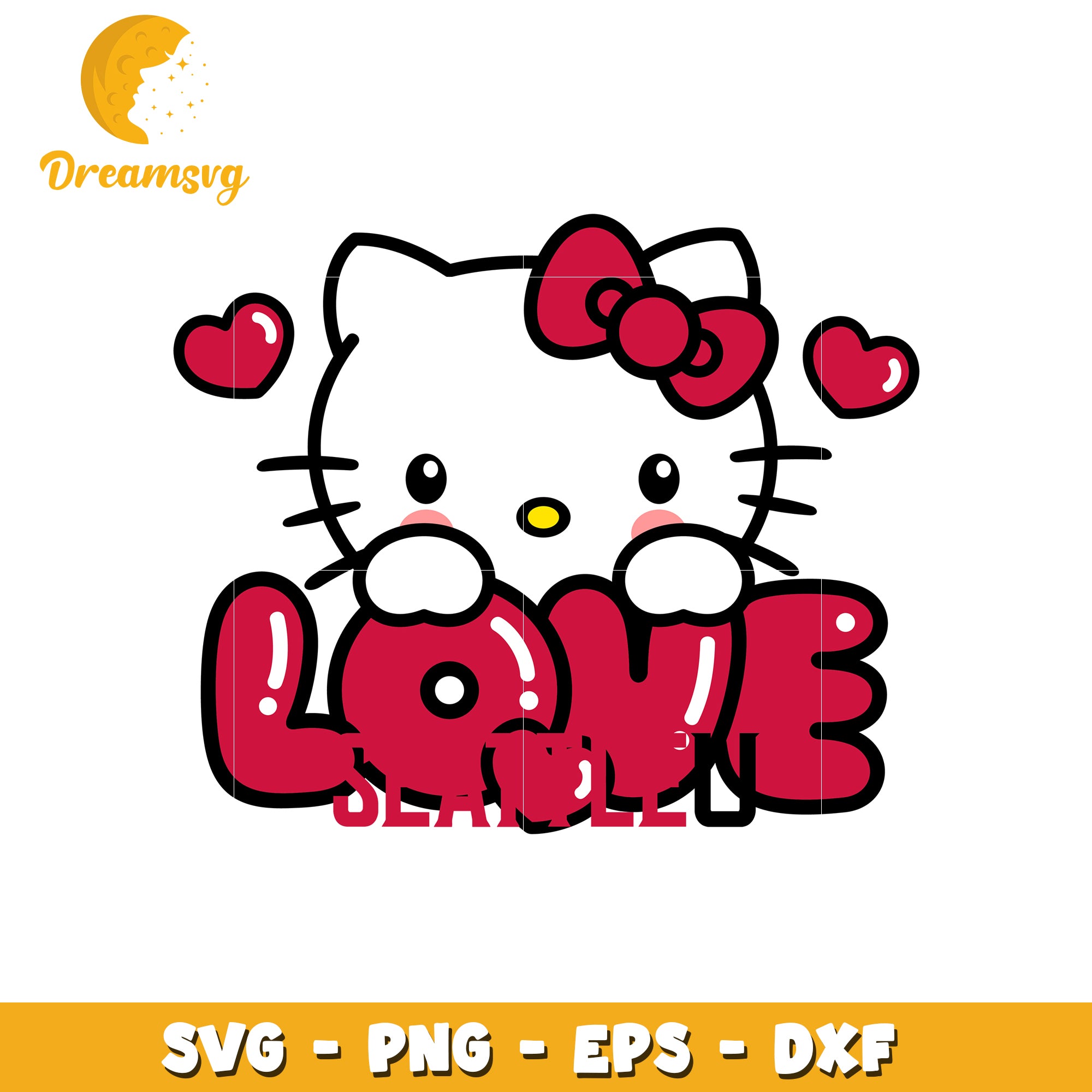 Hello Kitty SVG Love Design – DreamSVG Store