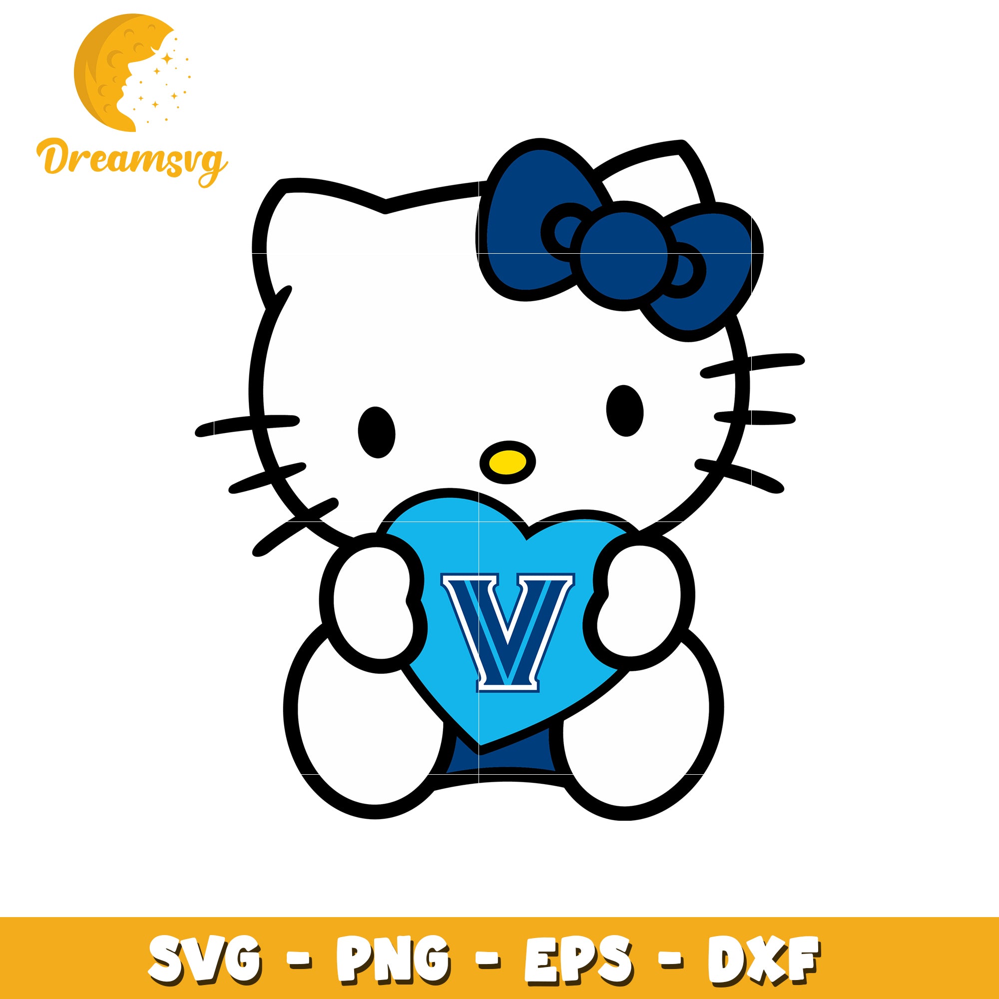 Hello Kitty SVG with V Heart Design – DreamSVG Store