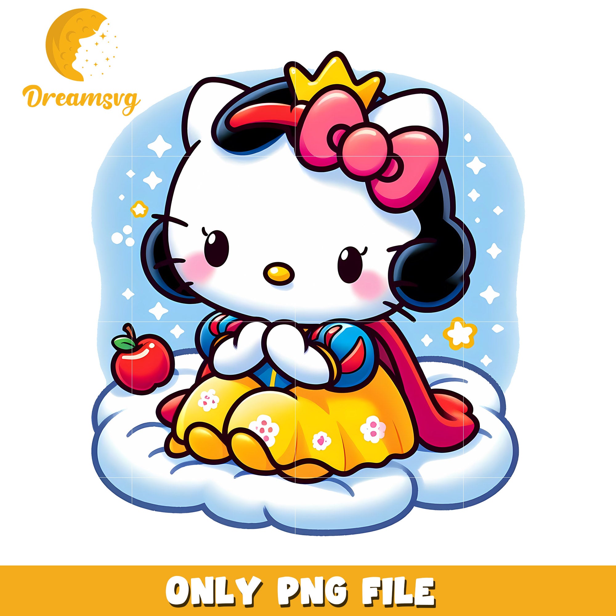 Hello Kitty Snow White PNG – DreamSVG Store