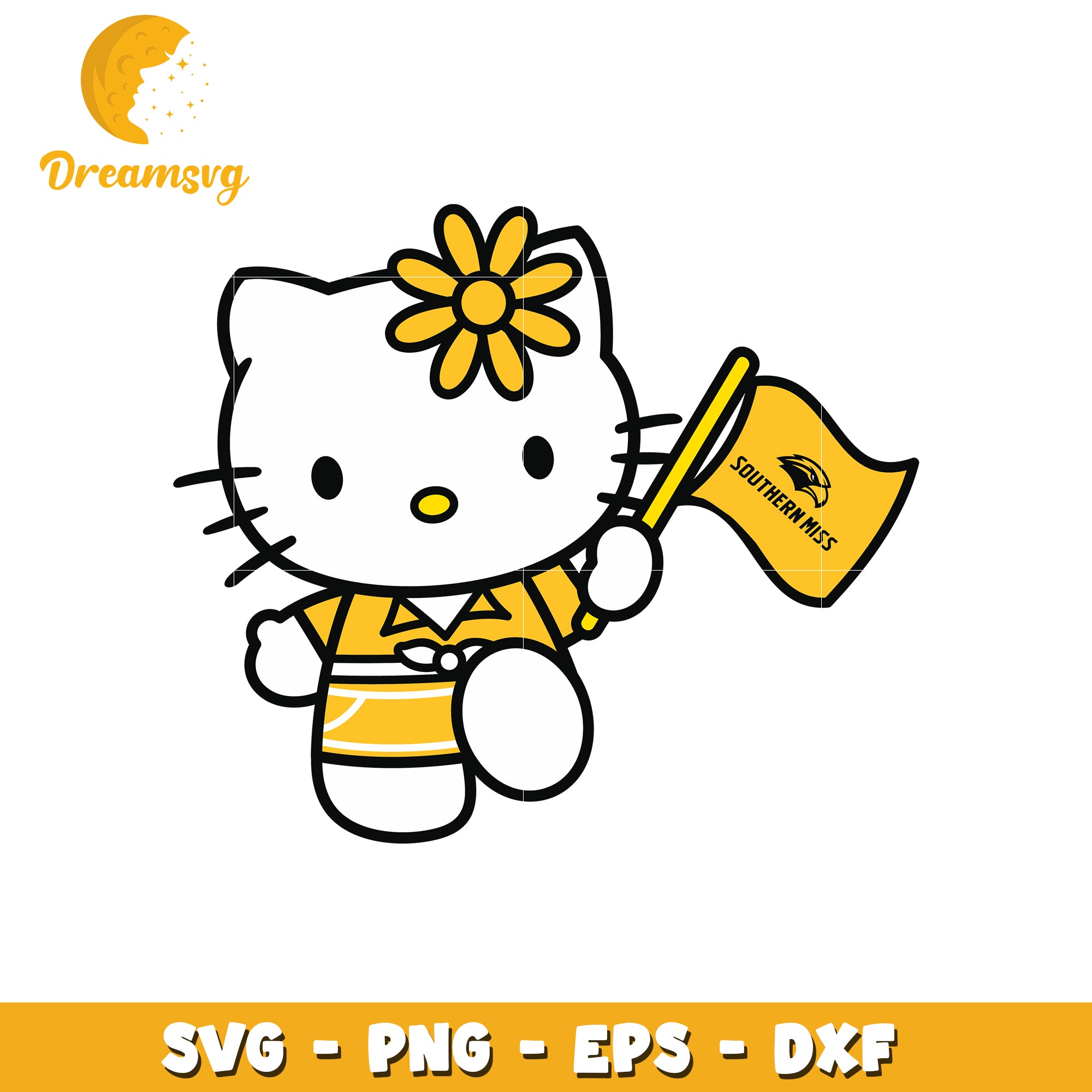 Hello Kitty Southern Miss SVG Design for Fans – DreamSVG Store