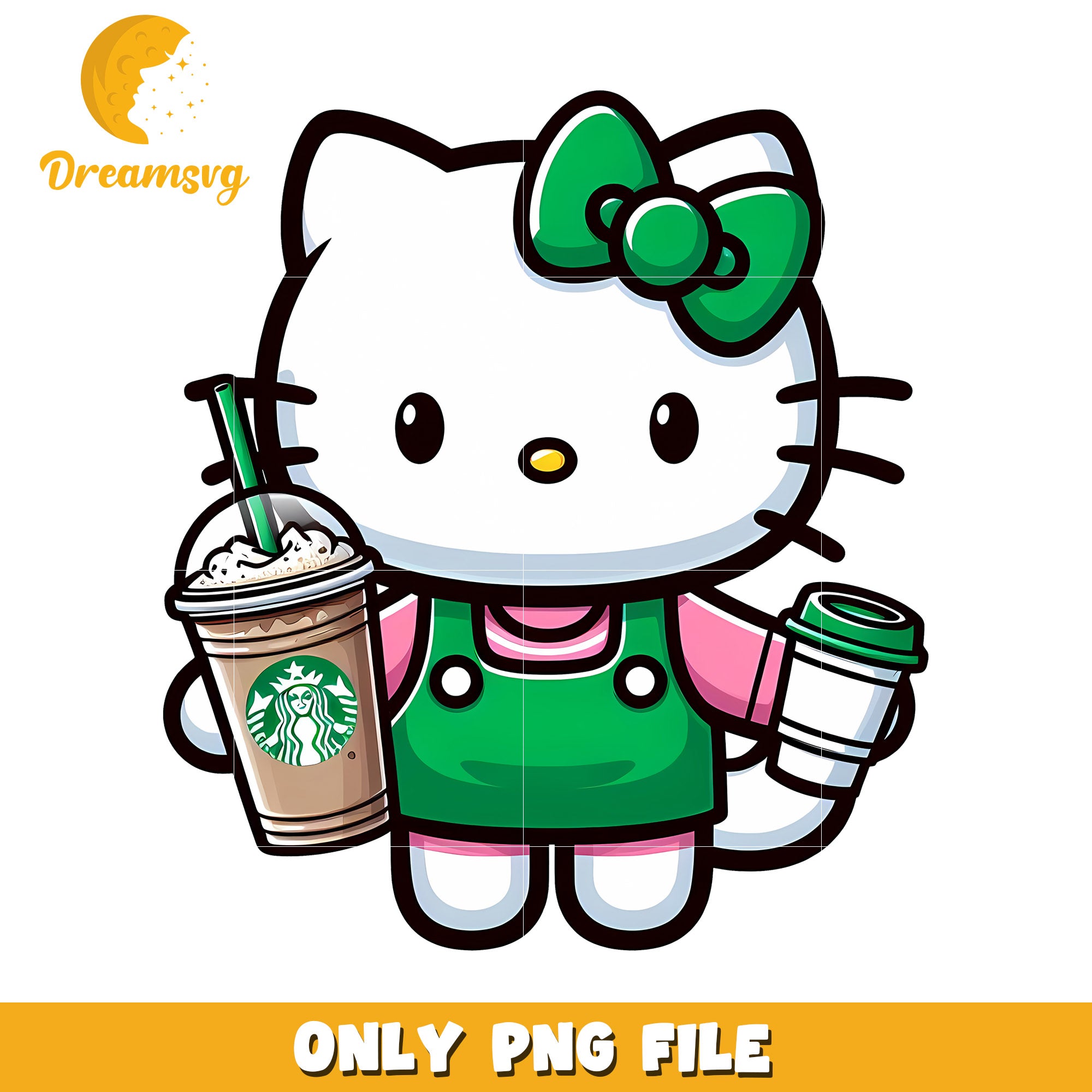 Hello Kitty Starbucks PNG File Cute Coffee Graphic Design – DreamSVG Store
