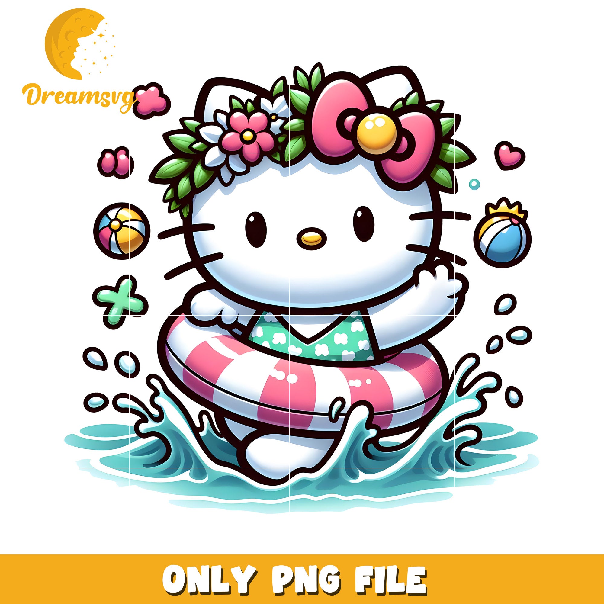Hello Kitty Summer PNG Download – DreamSVG Store
