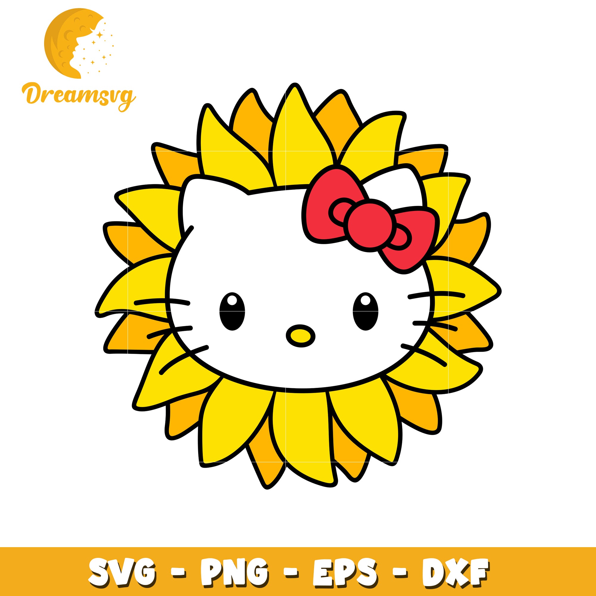 Hello Kitty Sunflower SVG PNG EPS DXF – DreamSVG Store