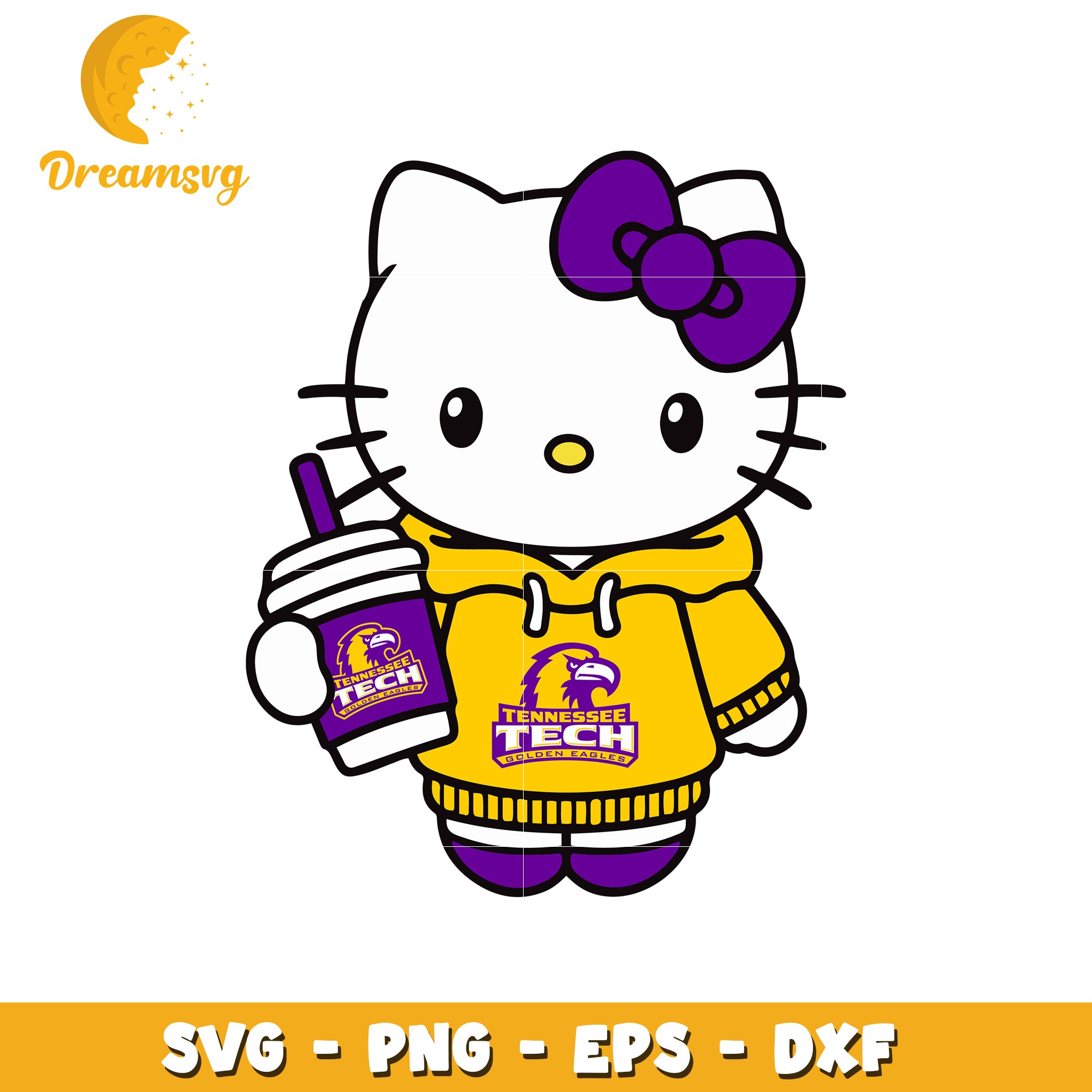 Hello Kitty Tennessee Tech SVG Design Printable Art – DreamSVG Store