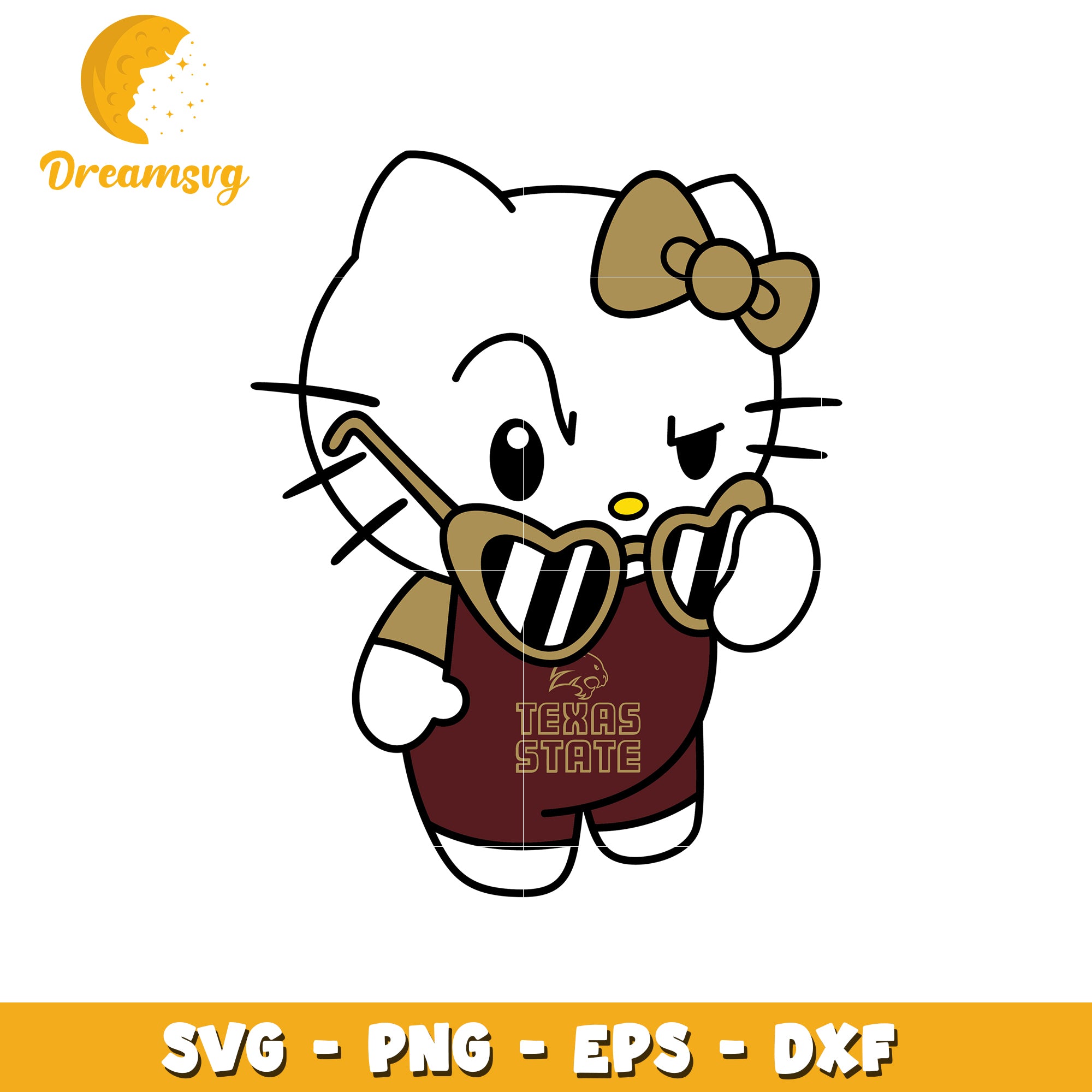 Hello Kitty Texas State SVG Design for Fans – DreamSVG Store