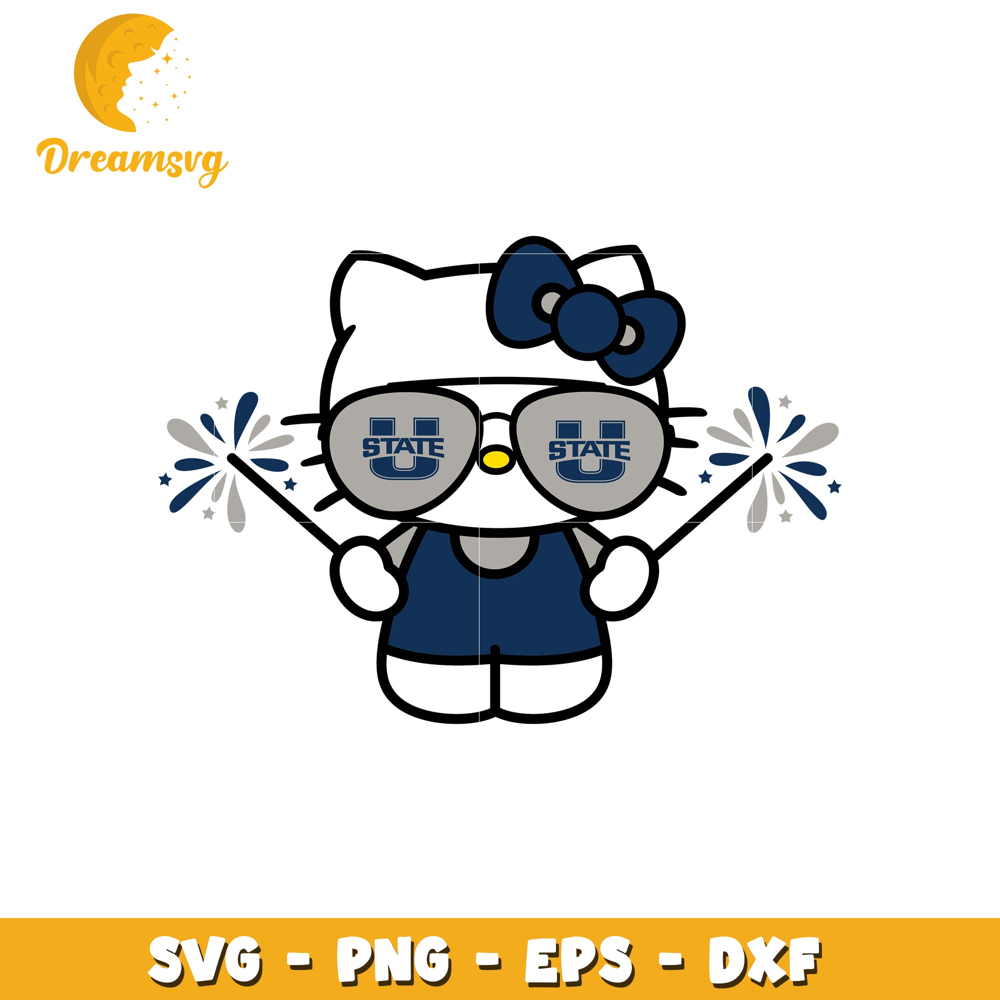 Hello Kitty University Spirit SVG Design for Fans – DreamSVG Store
