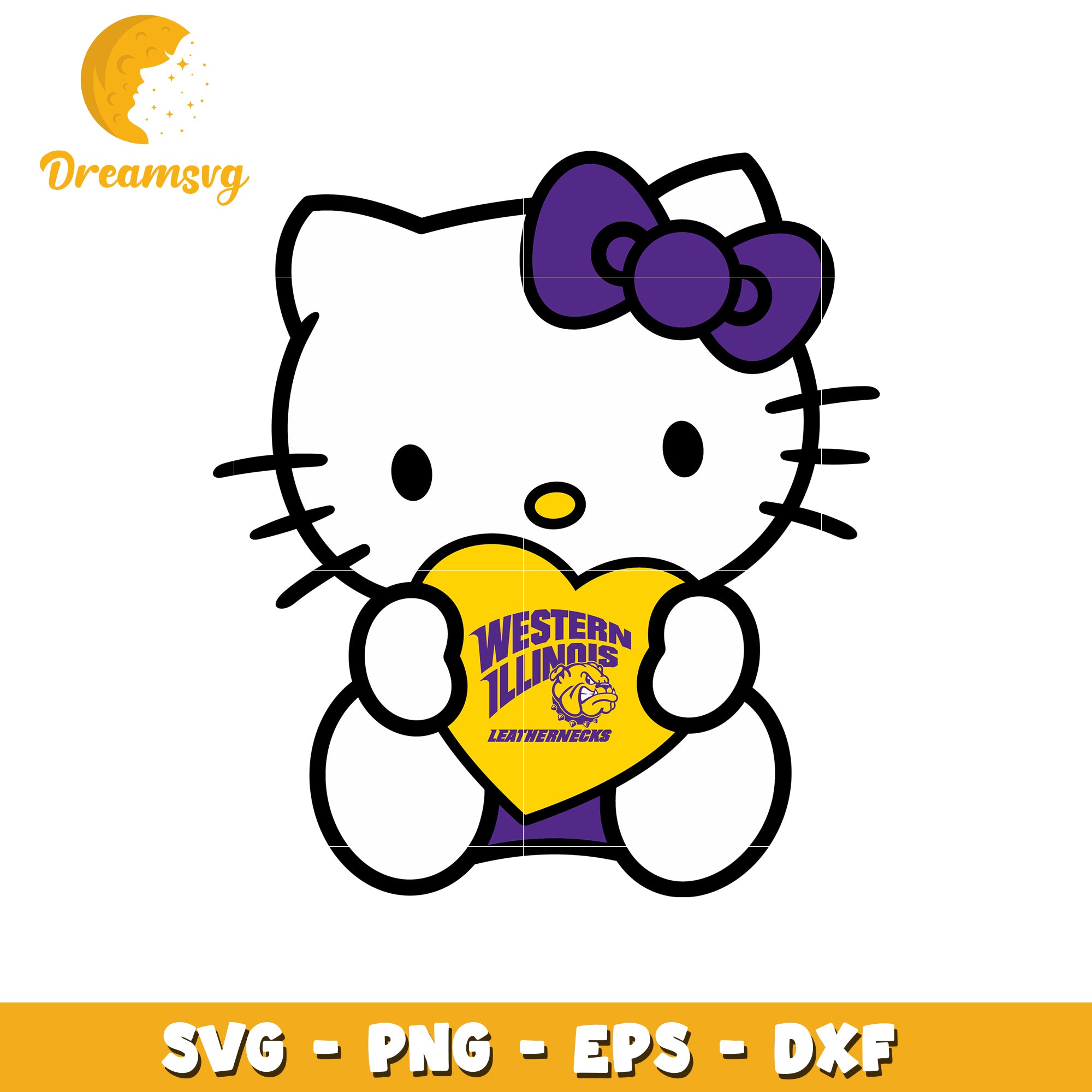 Hello Kitty Western Illinois SVG Design for Fans – DreamSVG Store