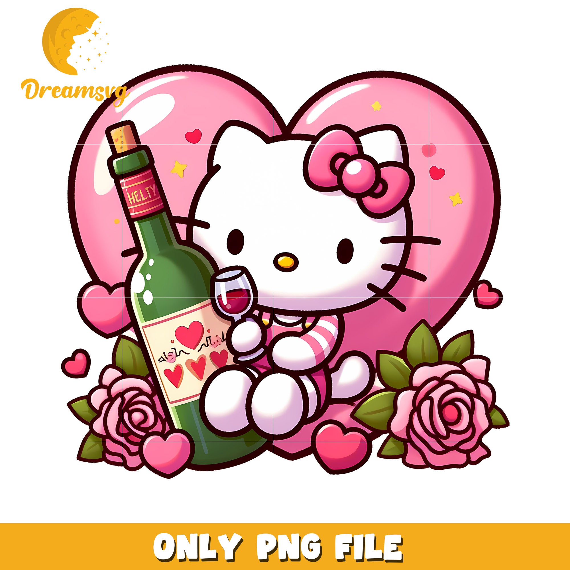 Hello Kitty Wine PNG Image Download – DreamSVG Store