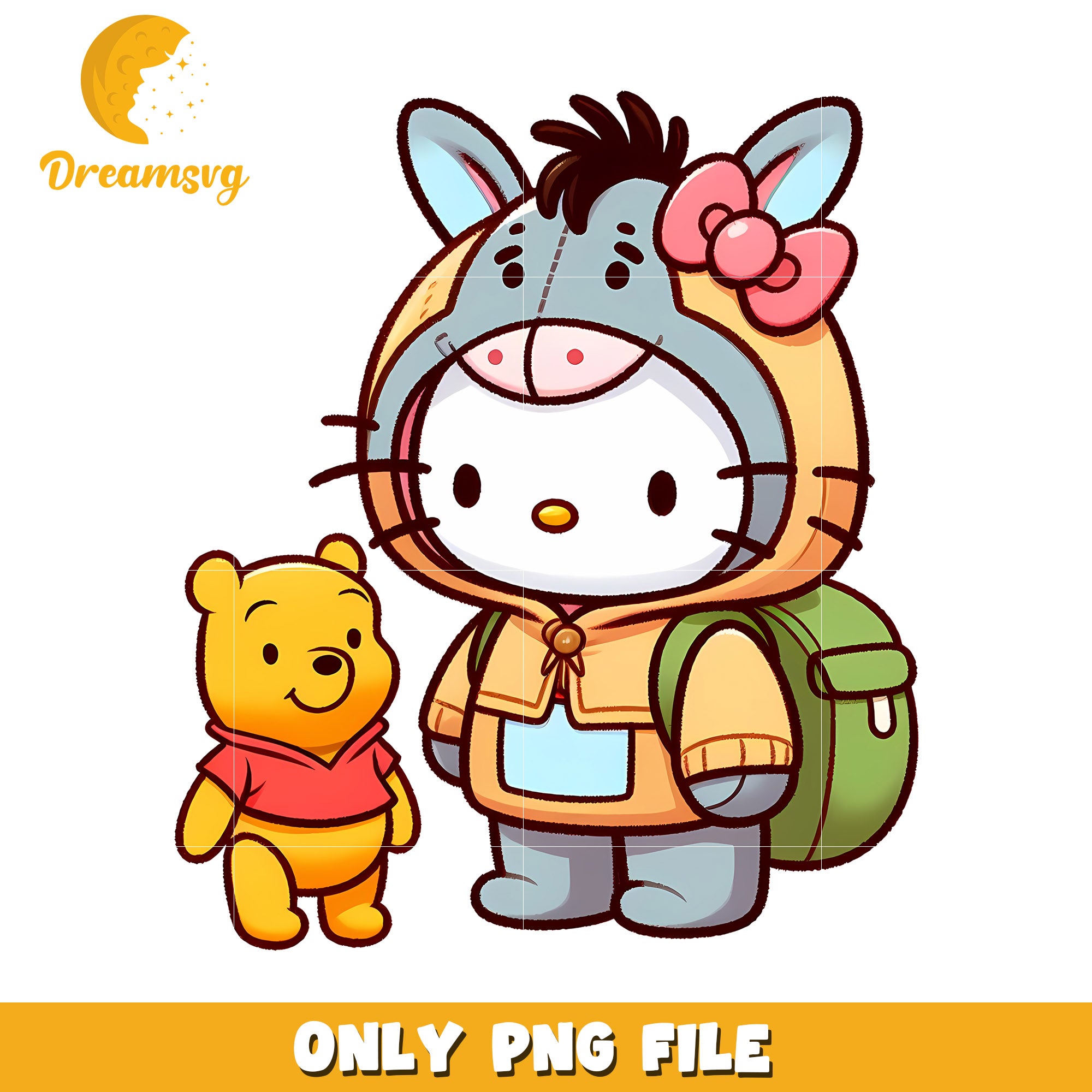 Hello Kitty Winnie the Pooh PNG Cartoon – DreamSVG Store