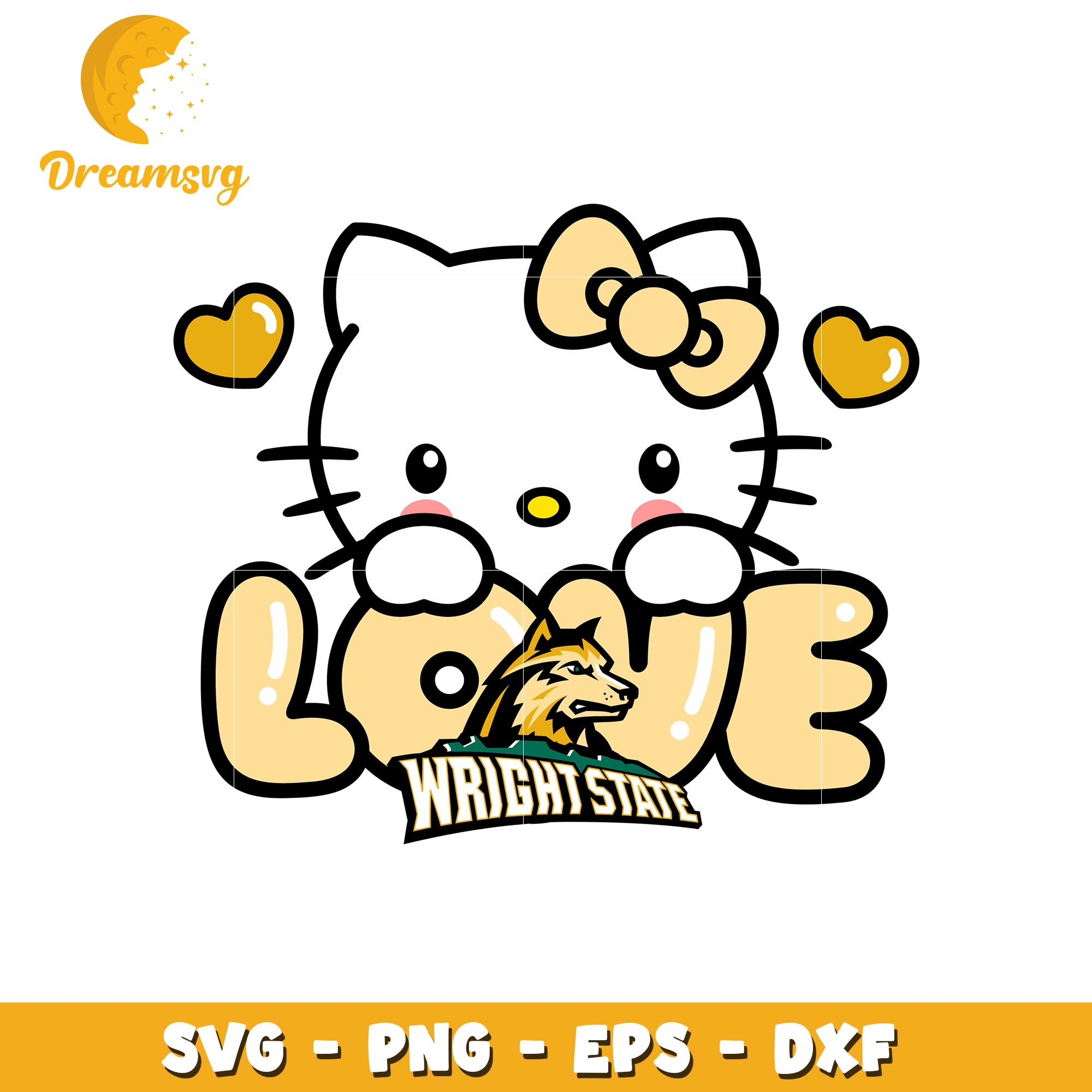 Hello Kitty Wright State SVG Design – DreamSVG Store