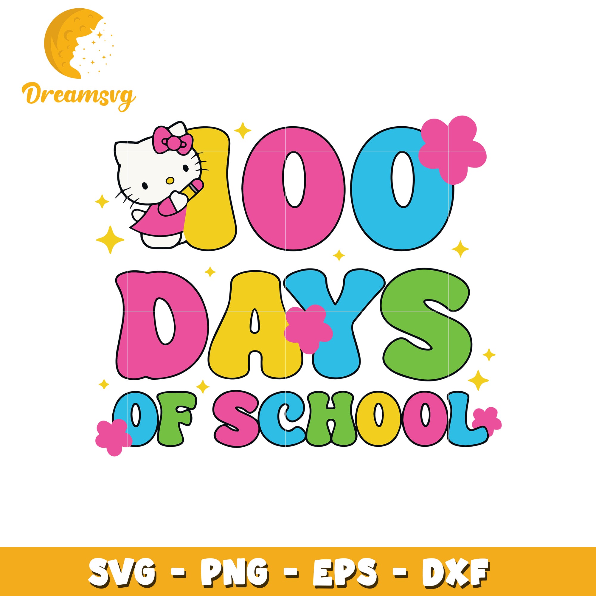 Hello kitty 100 days of school svg, hello kitty svg, school svg ...