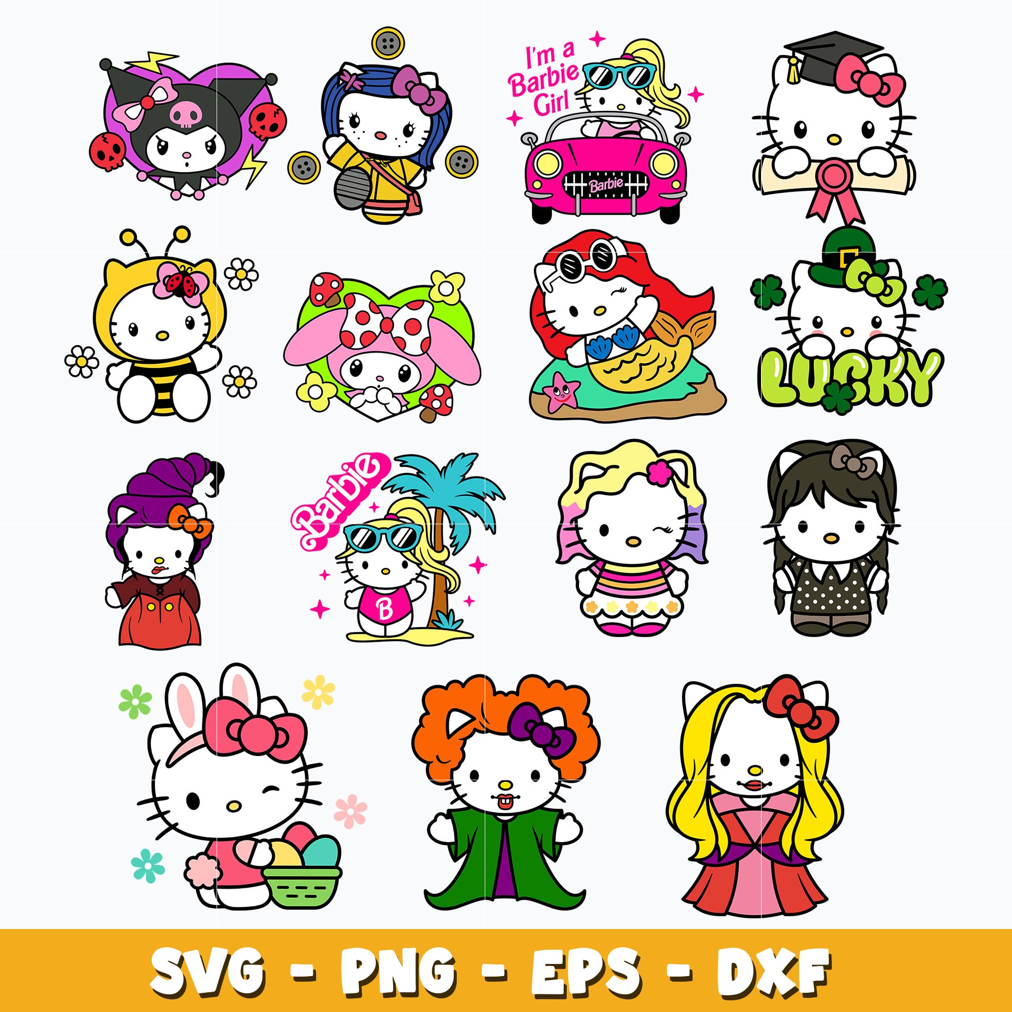 Hello kitty bundle svg, Hello kitty svg, Cartoon svg, Digital download ...
