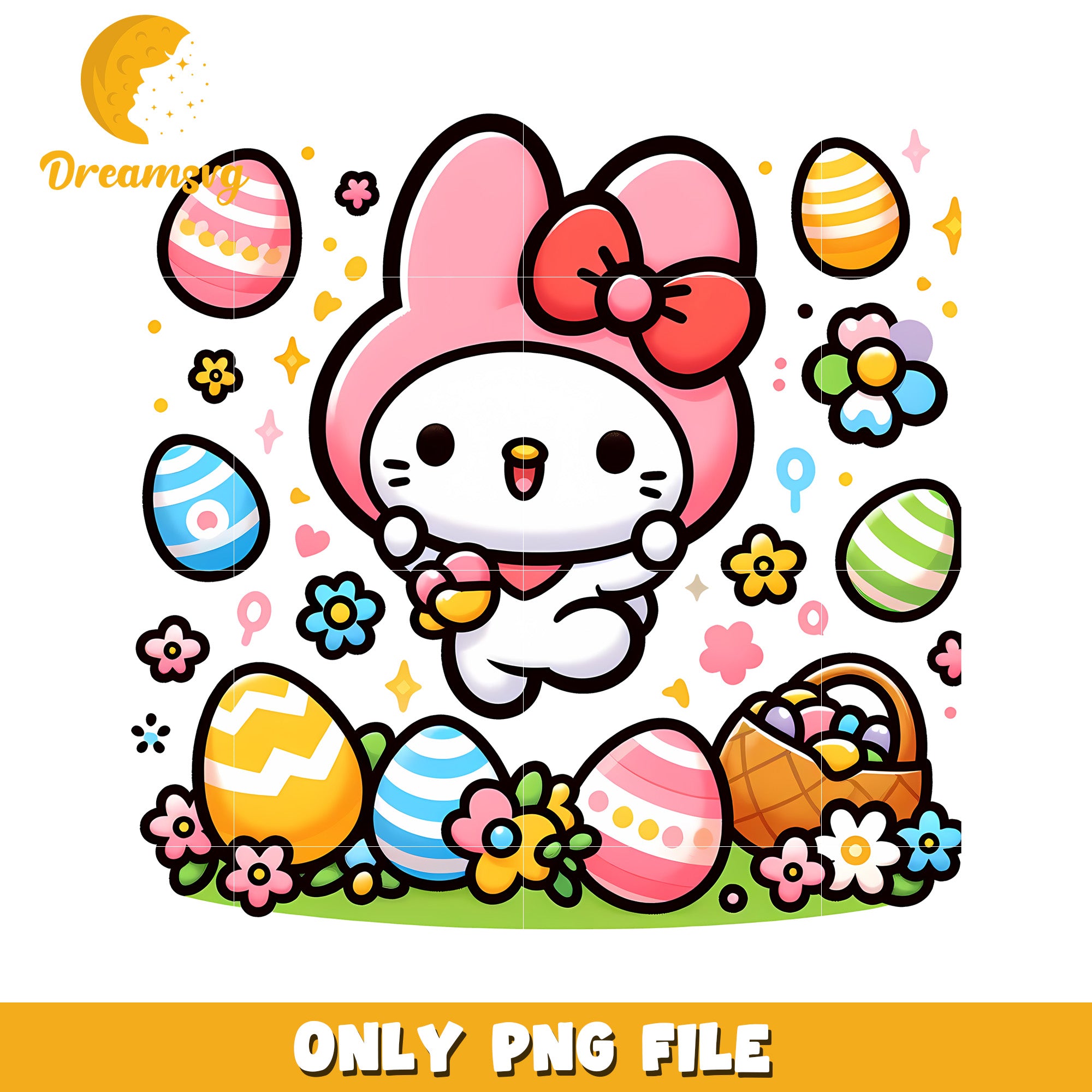 Hello kitty bunny easter eggs png, easter day png, bunny png – DreamSVG ...