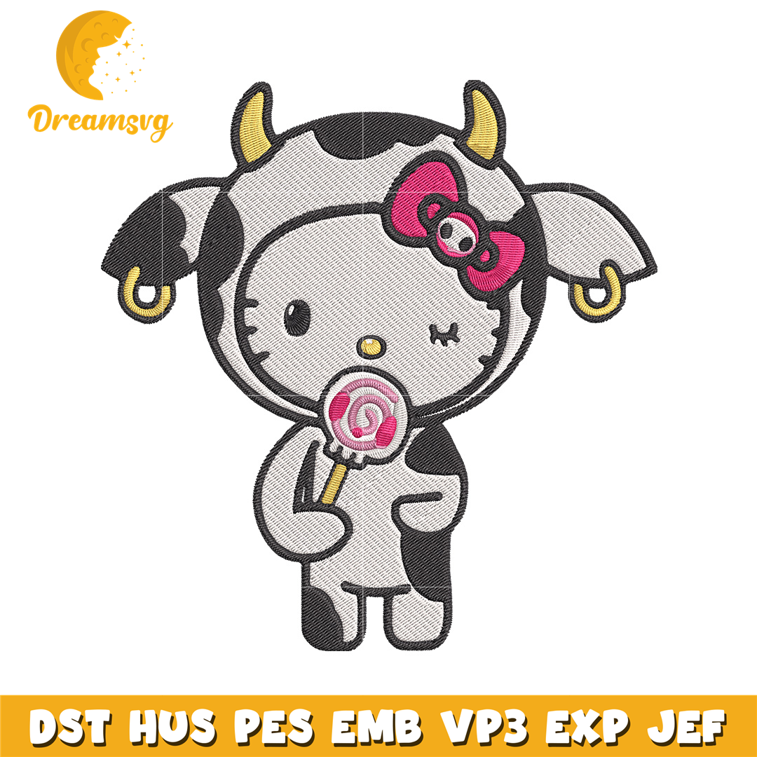 Hello kitty cow Embroidery Design – DreamSVG Store