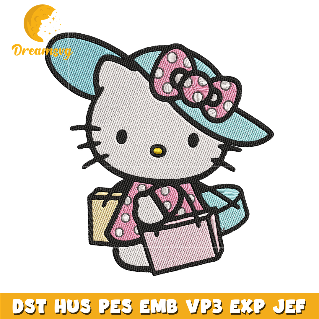 Hello kitty shopping Embroidery Design – DreamSVG Store