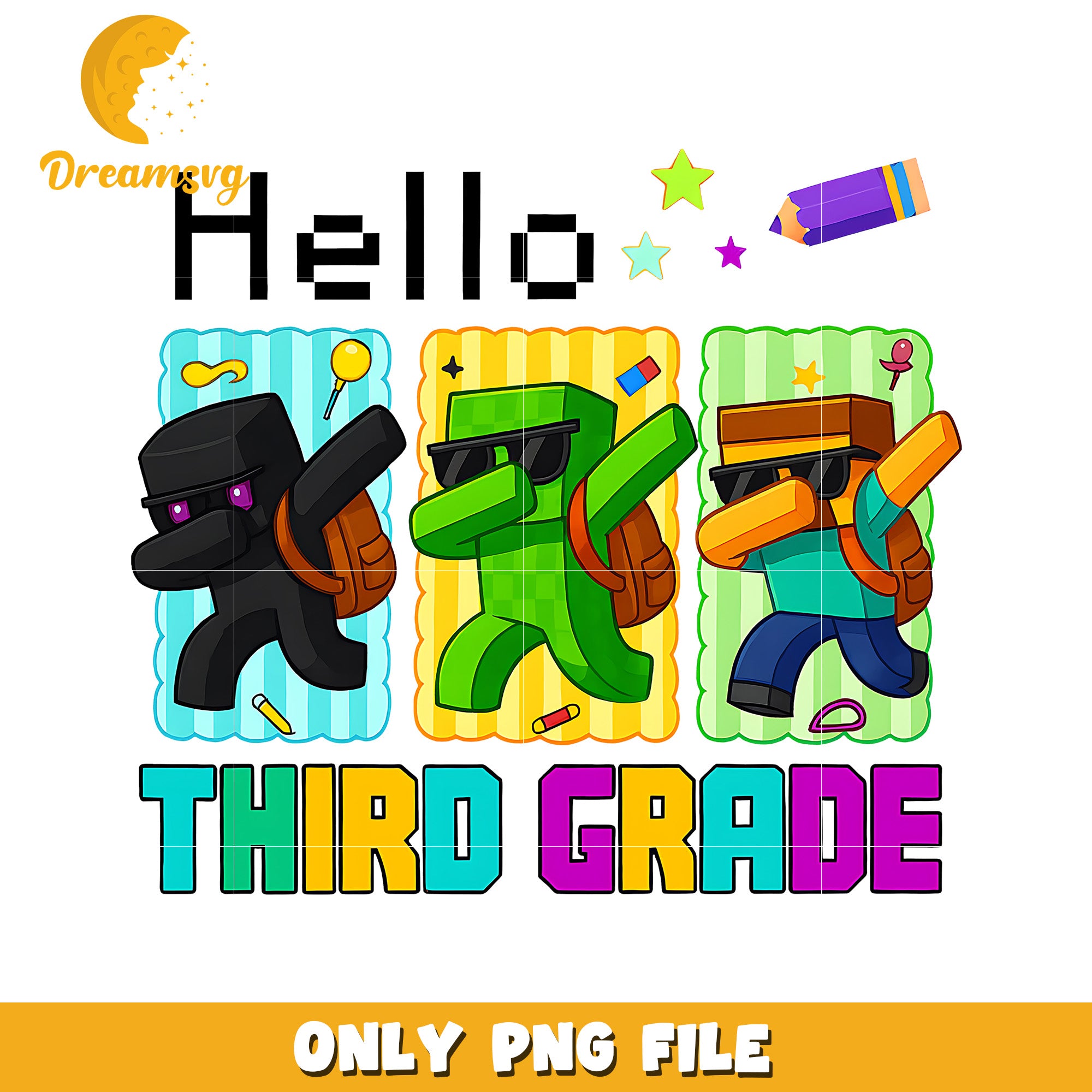 Hello third grade png, minecraft png, minecraft games png – DreamSVG Store