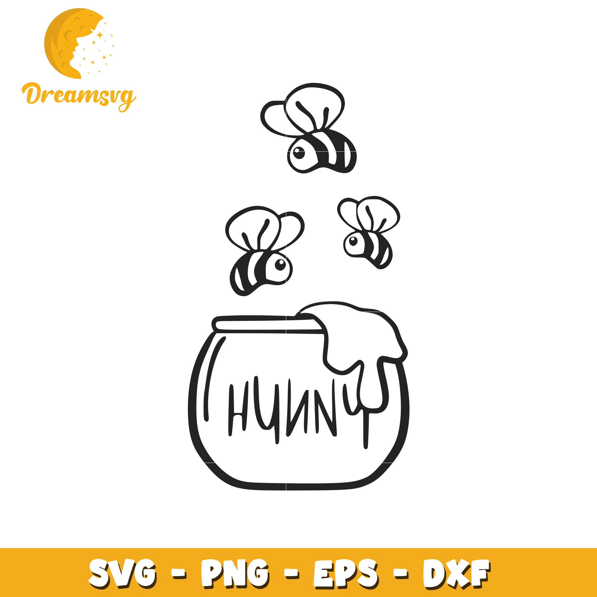 Honey Pot Bees SVG Cut File – DreamSVG Store