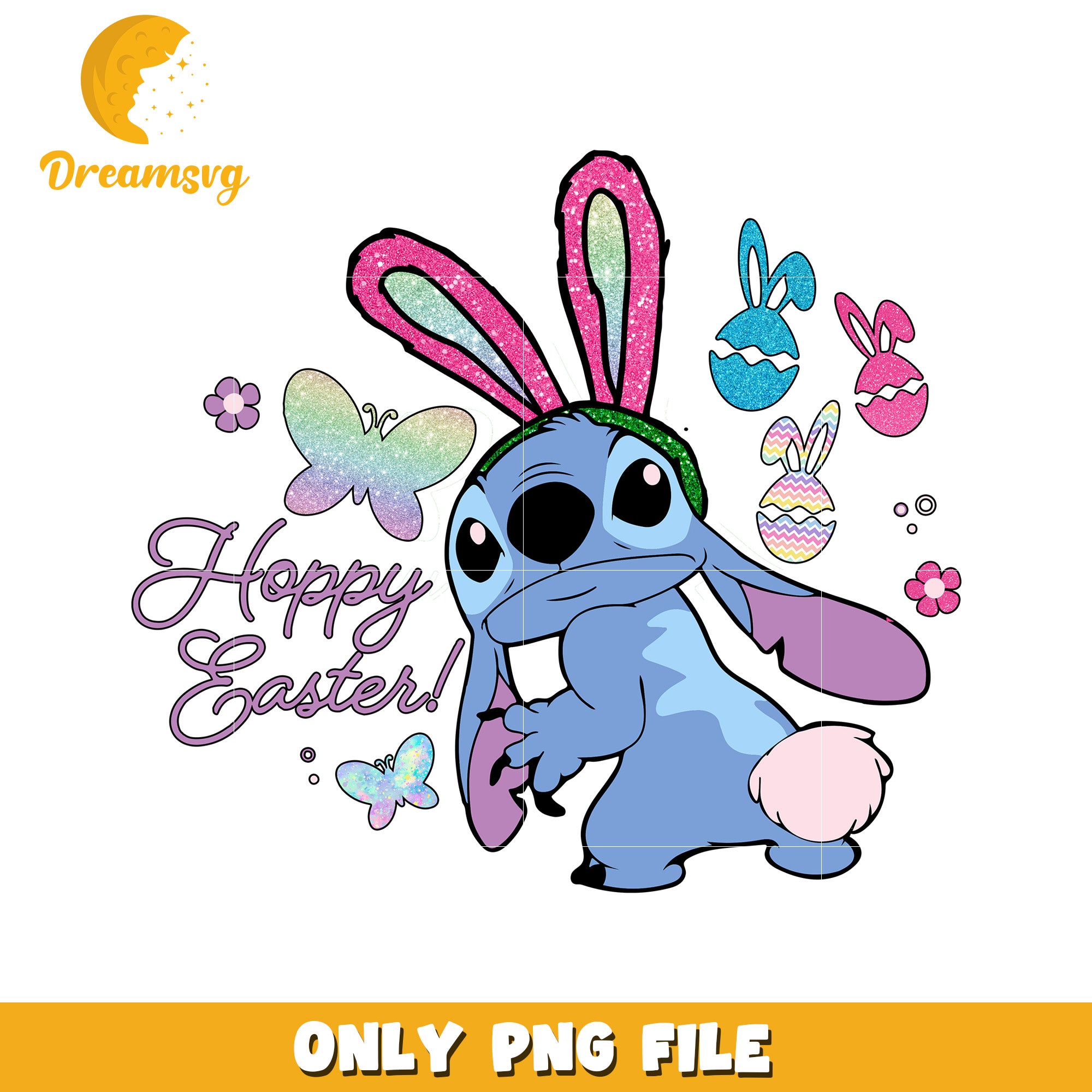 Hoppy Easter Bunny Cartoon PNG for Spring Celebrations – DreamSVG Store