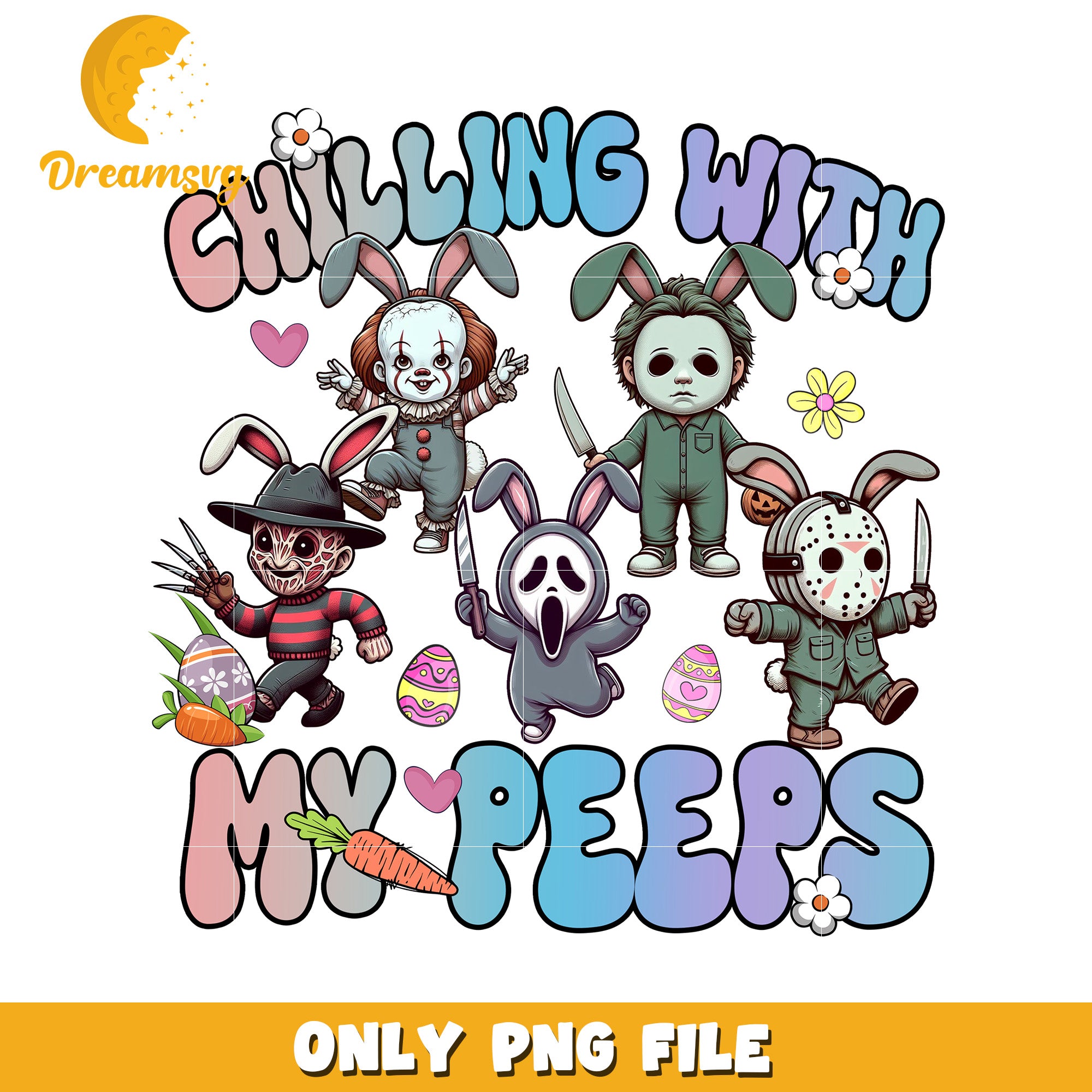 Horror Bunny Easter PNG Design – DreamSVG Store