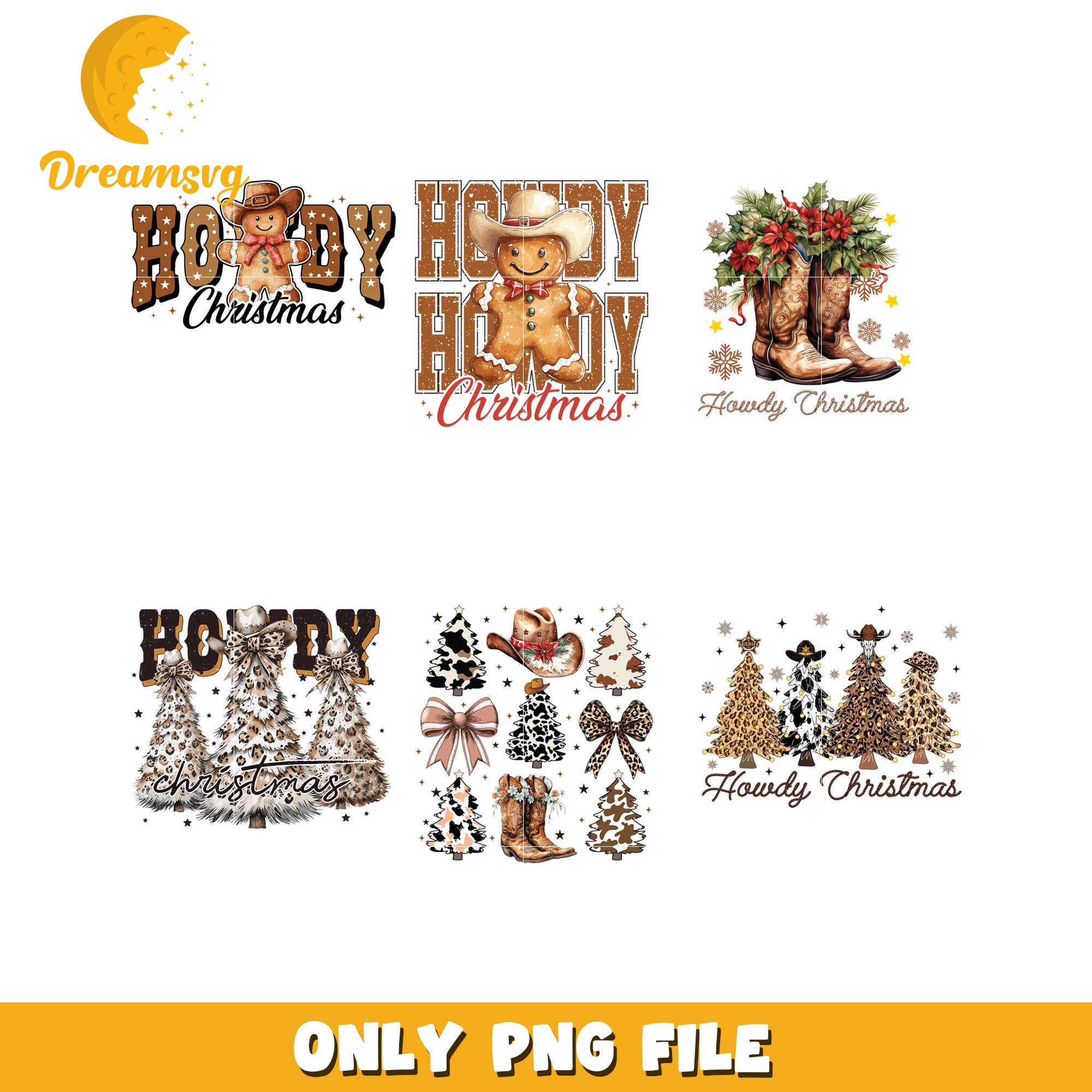 Howdy Christmas PNG Bundle 4 Designs – DreamSVG Store