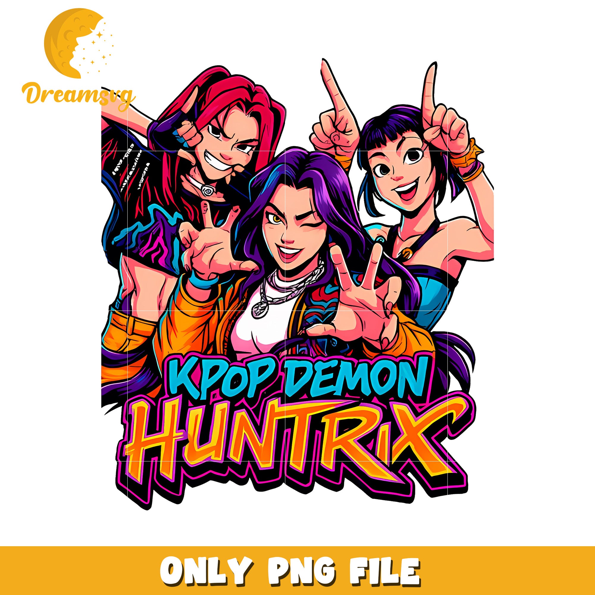 Huntrix anime design png, huntrix png, kpop demon hunter png – DreamSVG ...