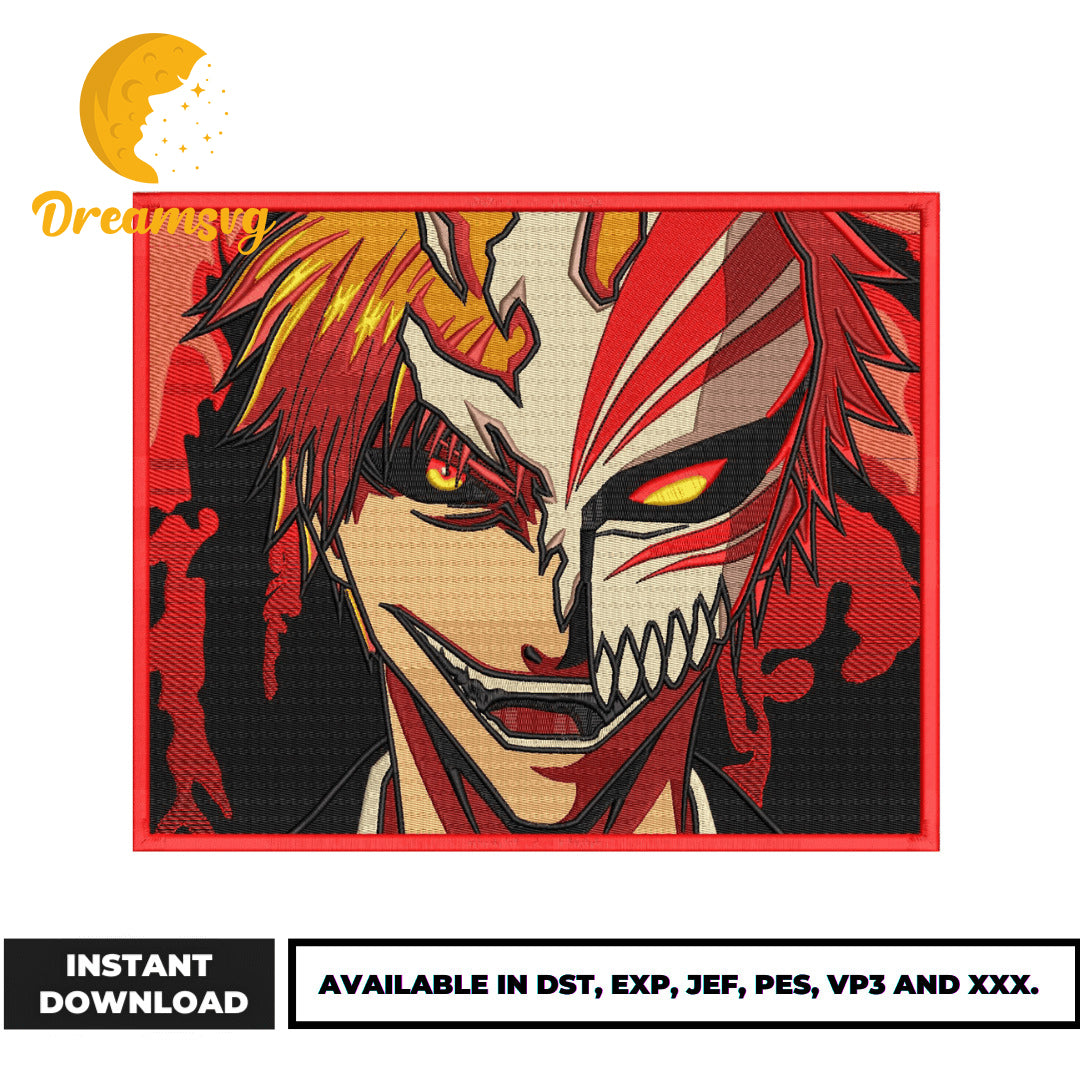 Ichigo Kurosaki mask face embroidery design – DreamSVG Store