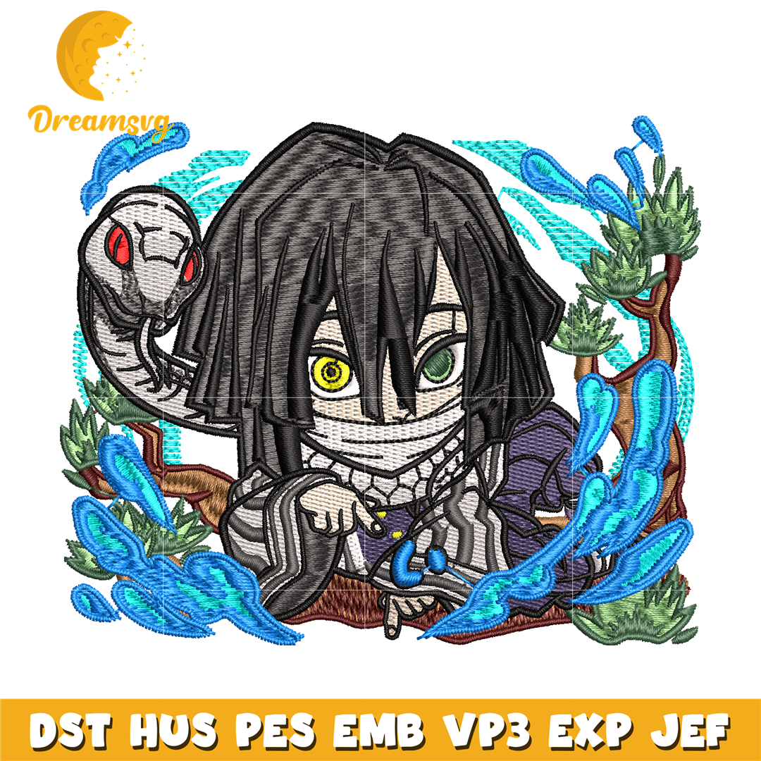 Iguro Obanai chibi embroidery design – DreamSVG Store