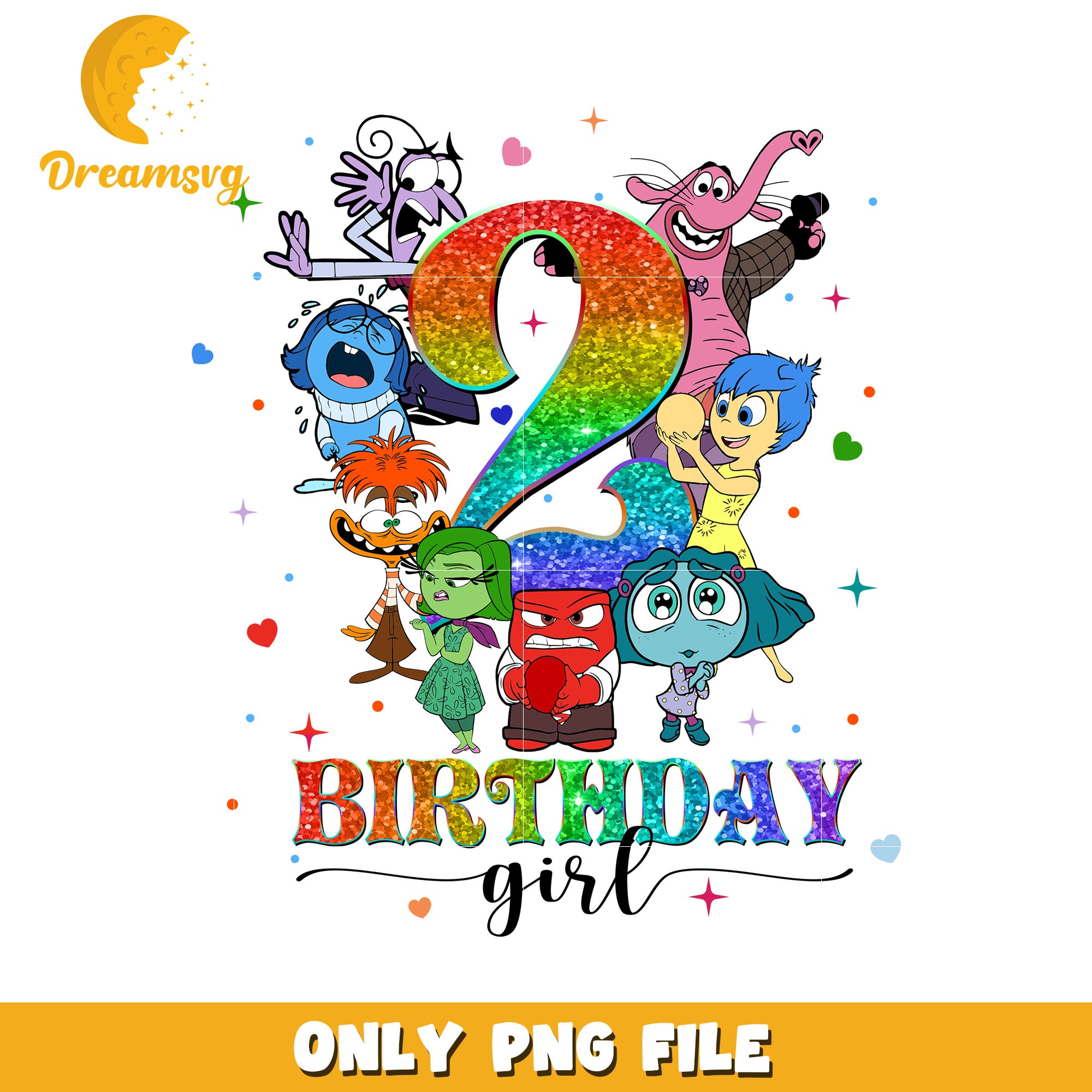 Inside Out 2nd Birthday Girl PNG – DreamSVG Store