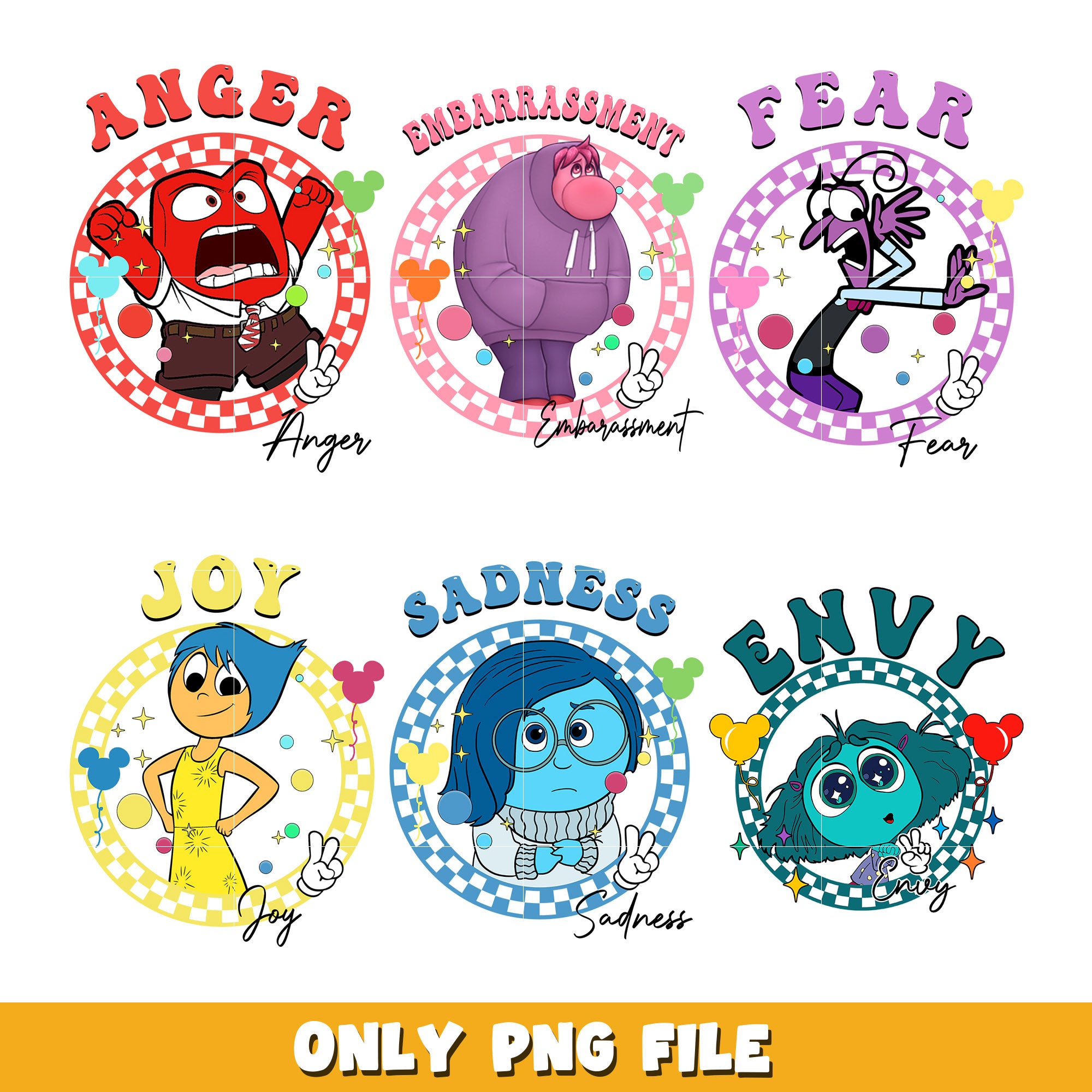 Disneyworld Inside out 2 circle logo name bundle png, Inside Out 2 png ...