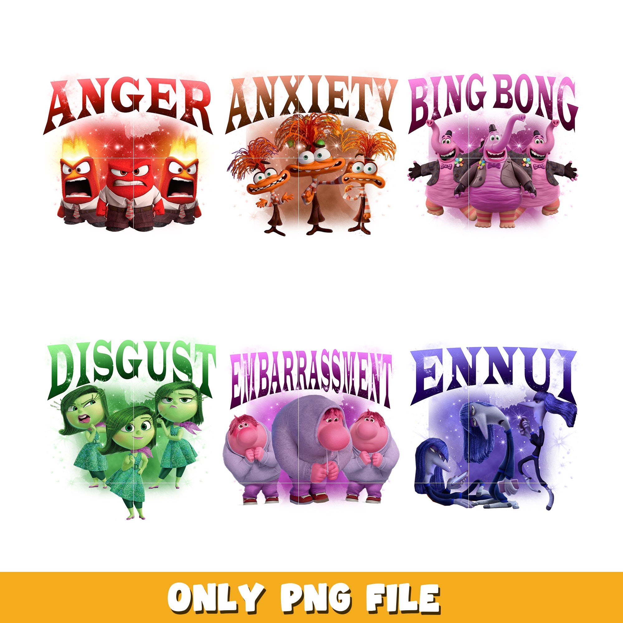 Inside Out bundle png, Inside Out 2 png, Disney cartoon png, Digital d ...
