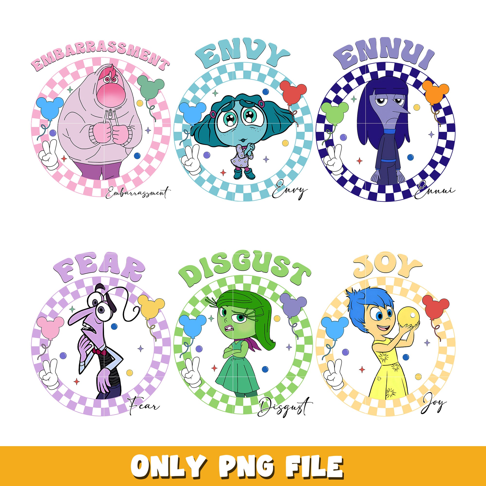 Inside emotions bundle png, Inside Out 2 png, Disney cartoon png, Digi ...