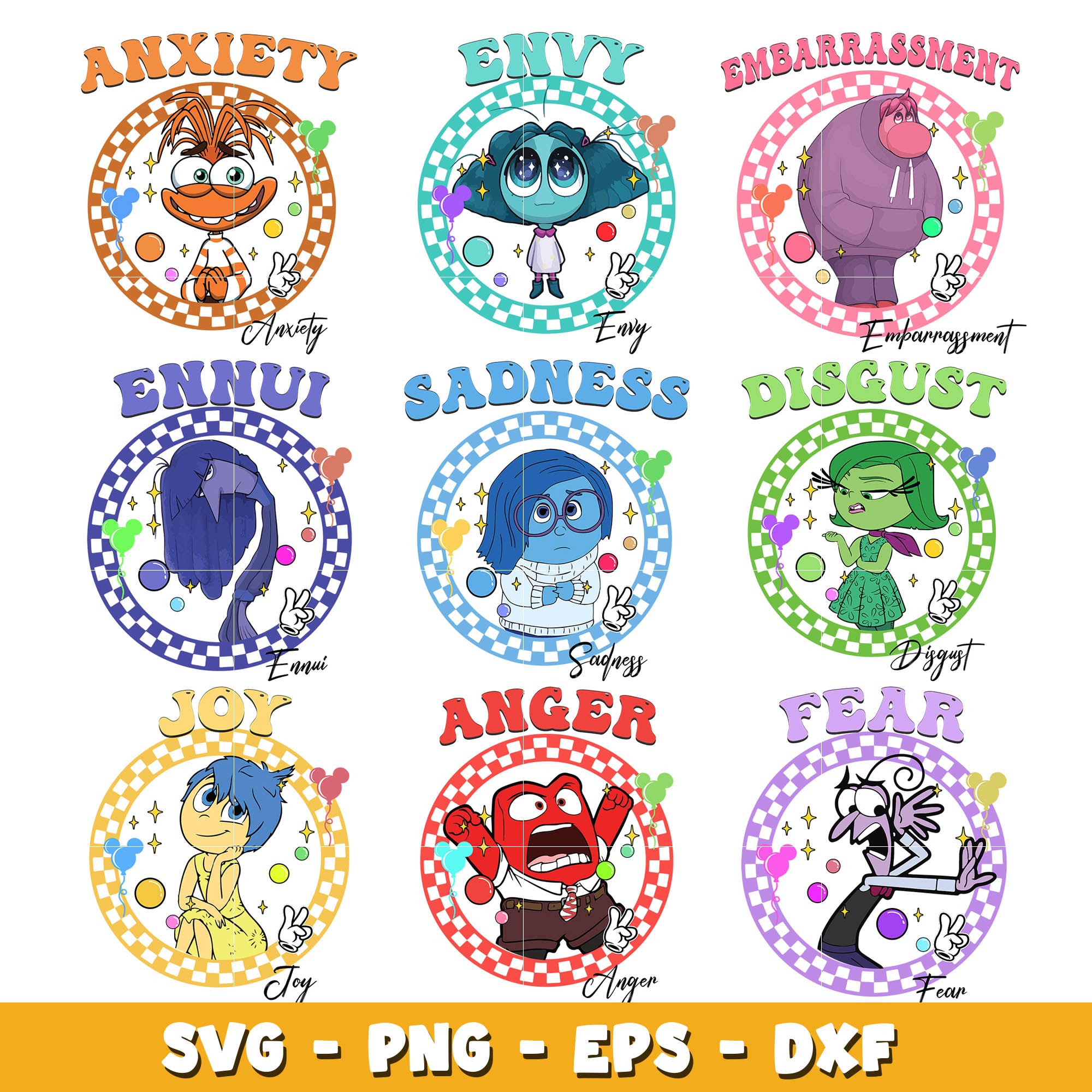 Inside emotions quality bundle svg, Inside out 2 svg, Disney cartoon s ...