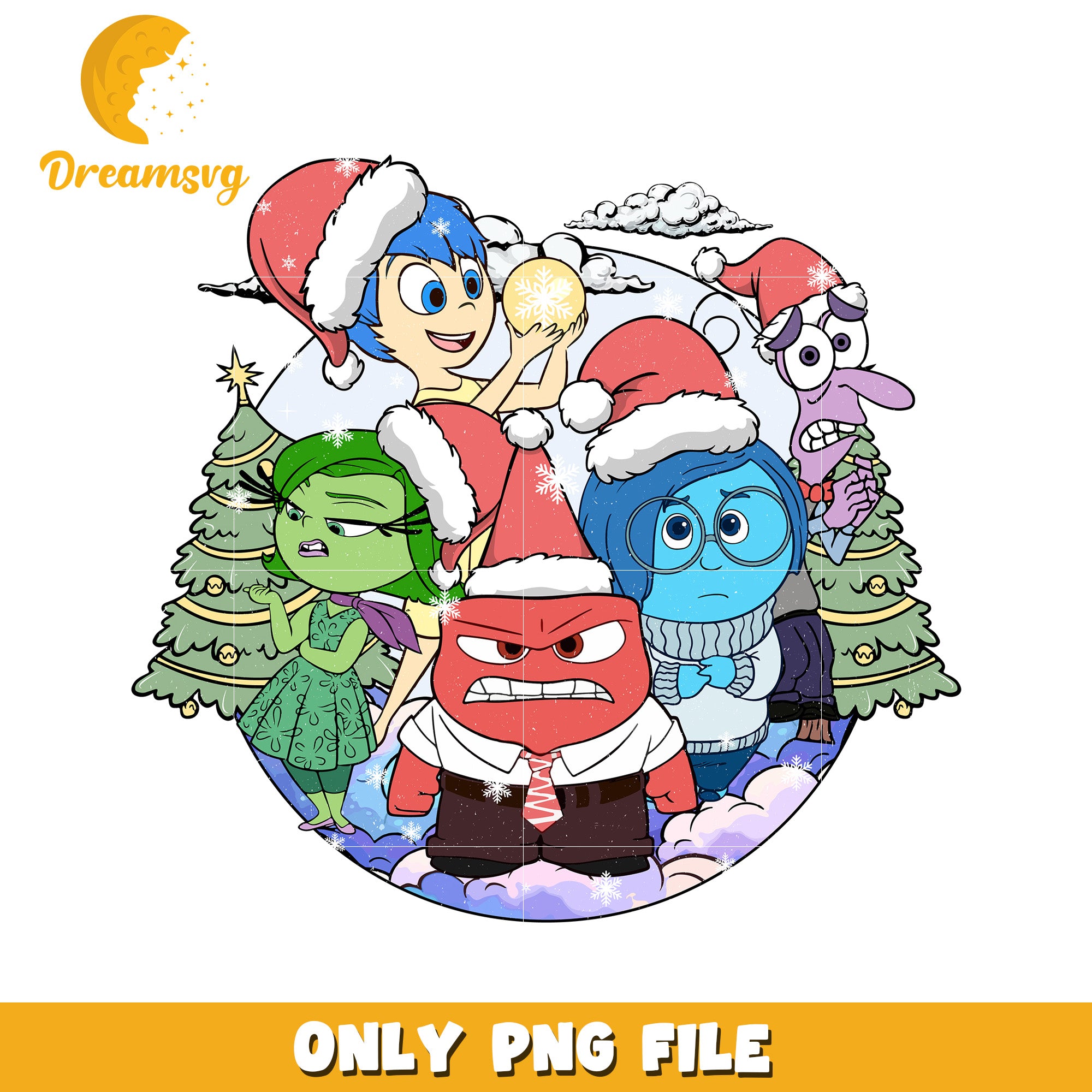 Inside out characters png, holiday cheer png, disney festive png ...