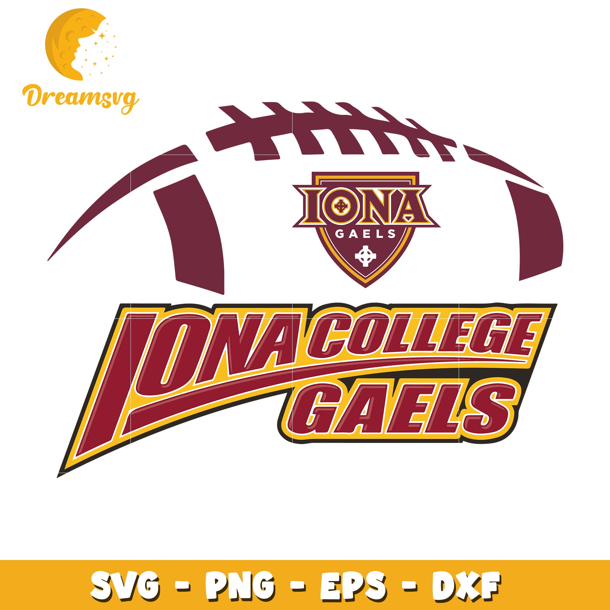 Iona College Gaels SVG Football Logo Design for Crafting Use – DreamSVG ...