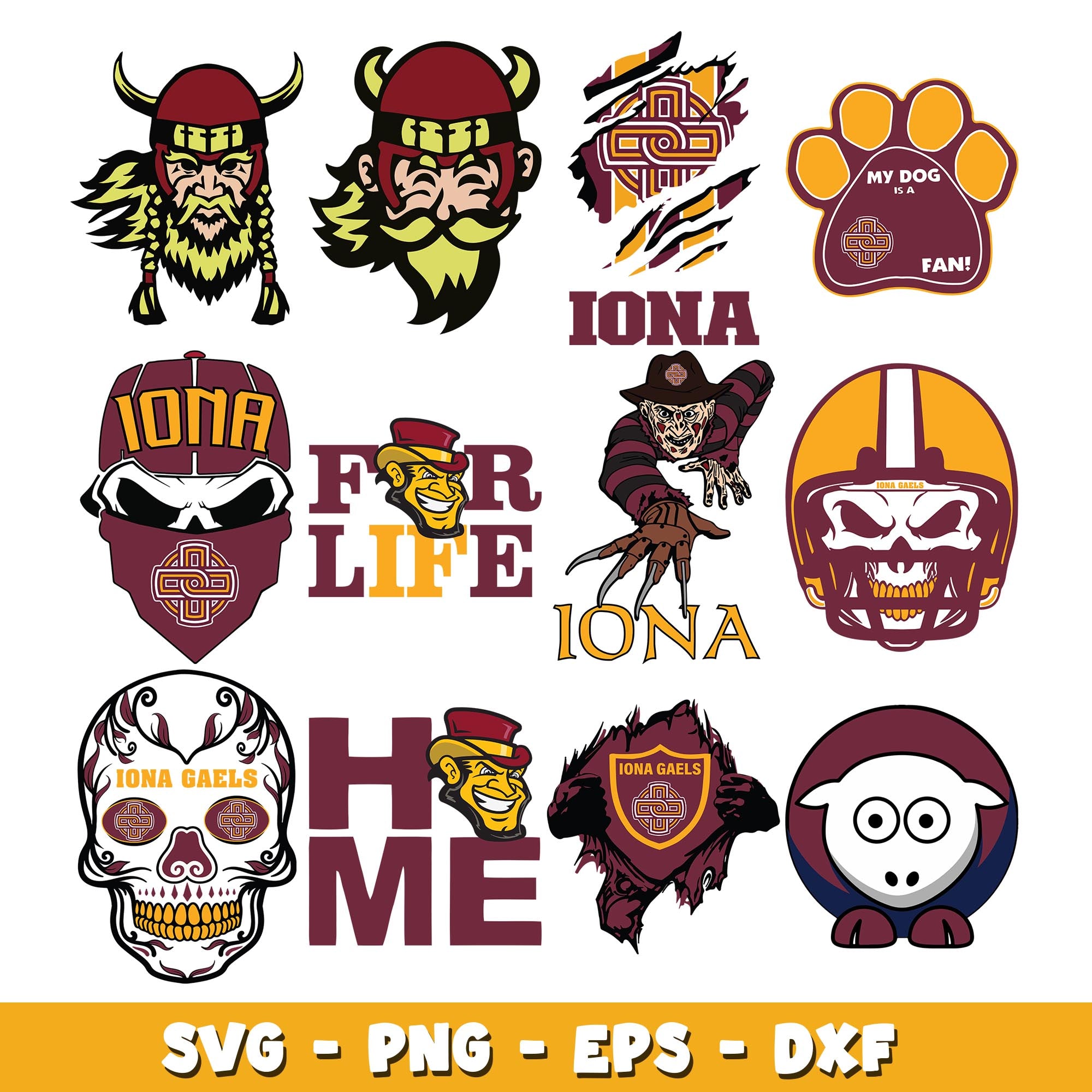 Iona Gaels logo Bundle svg, Iona Gaels logo svg, ncaa svg – DreamSVG Store