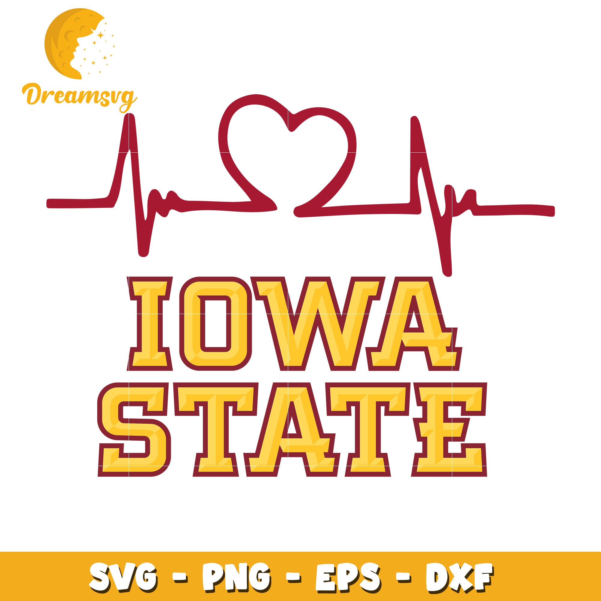 Iowa State Heartbeat SVG Cut File – DreamSVG Store