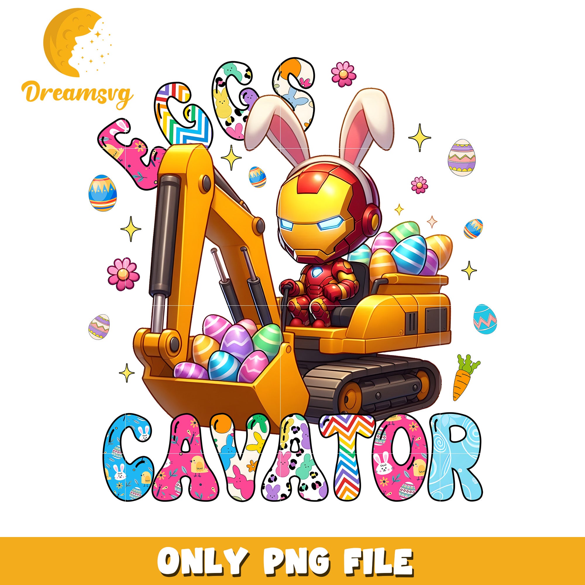 Iron Man Easter Excavator PNG – DreamSVG Store