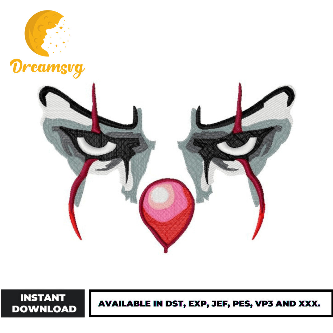 Pennywise face embroidery design – DreamSVG Store