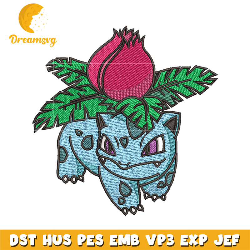 Pokemon Bulbasaur embroidery design