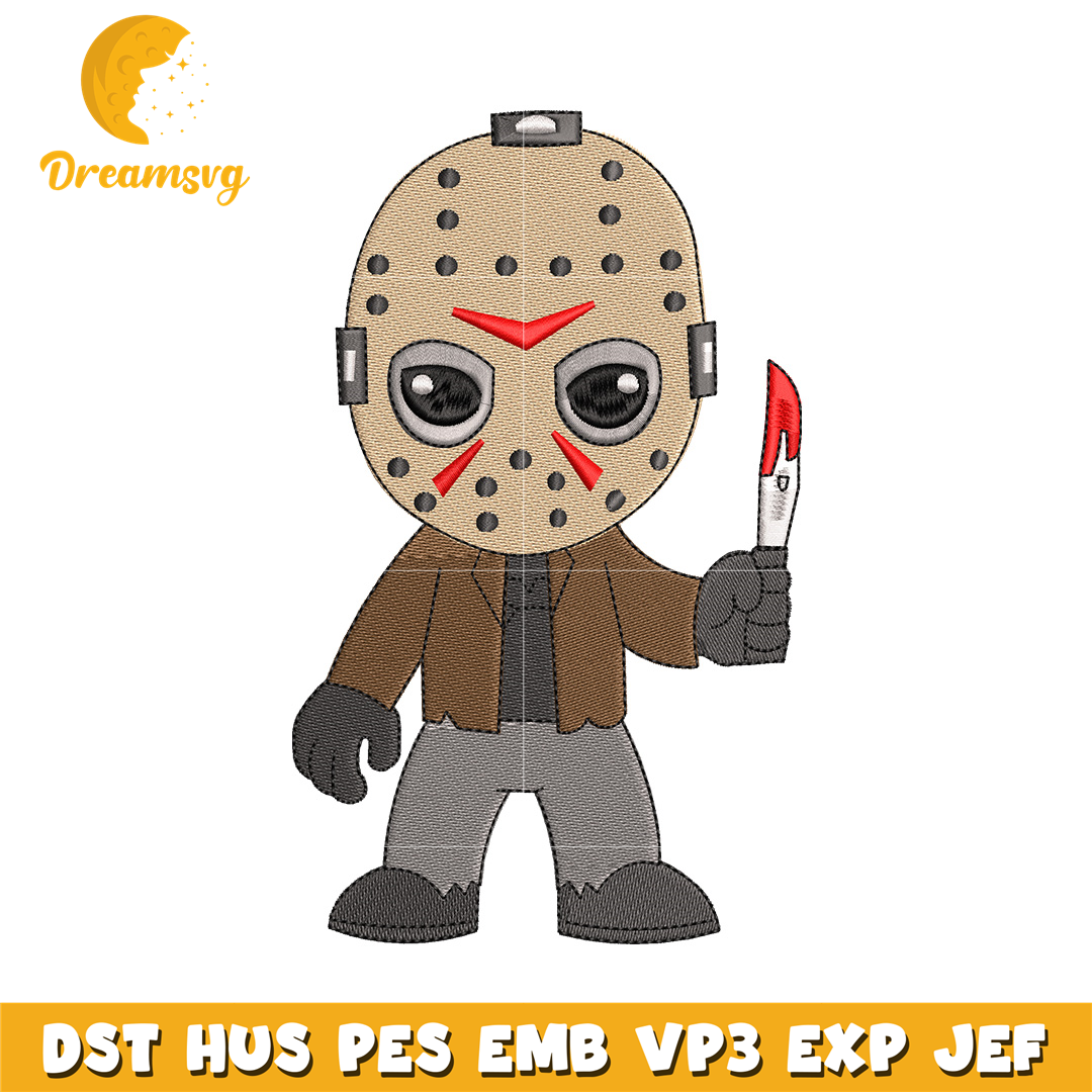 Jason Voorhees embroidery design