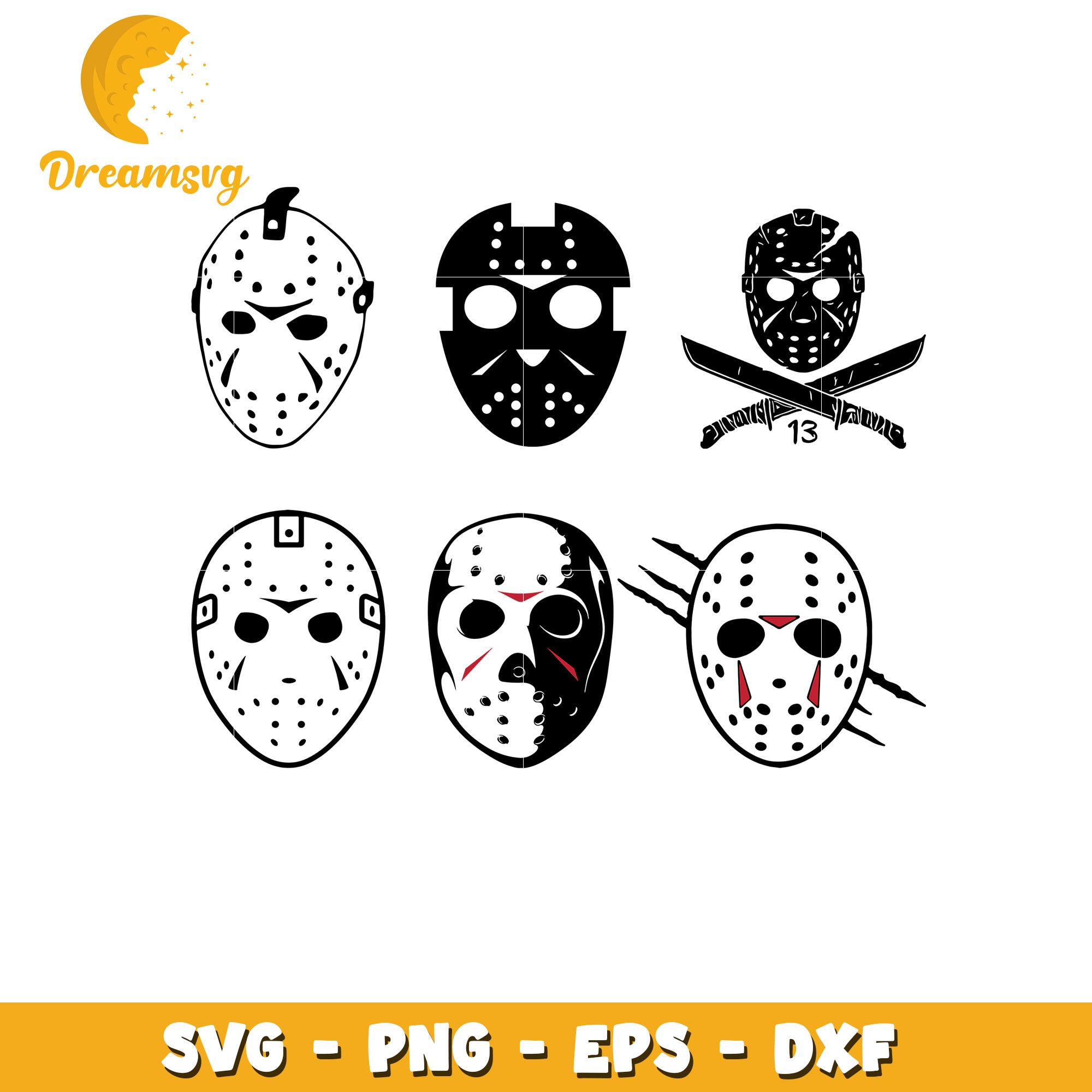 Jason Mask character bundle svg , friday the 13th movies svg – DreamSVG ...