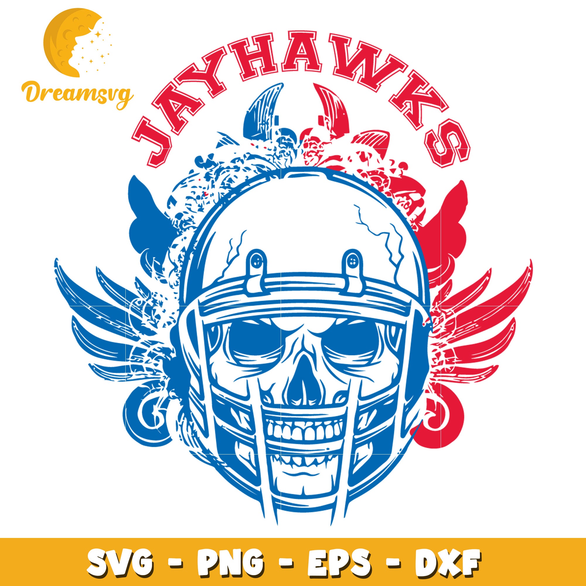 Jayhawks Skull Football Helmet SVG PNG EPS DXF – DreamSVG Store